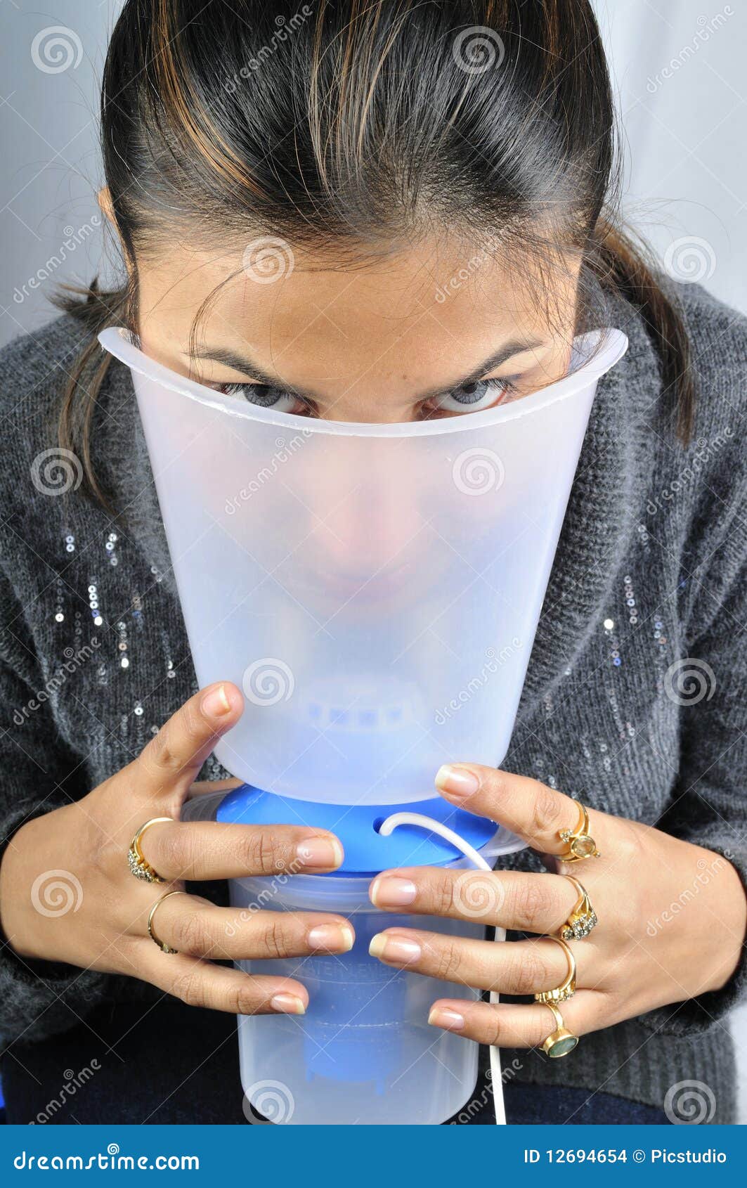 Girl taking steam stock photo. Image of health, healrhy - 12694654