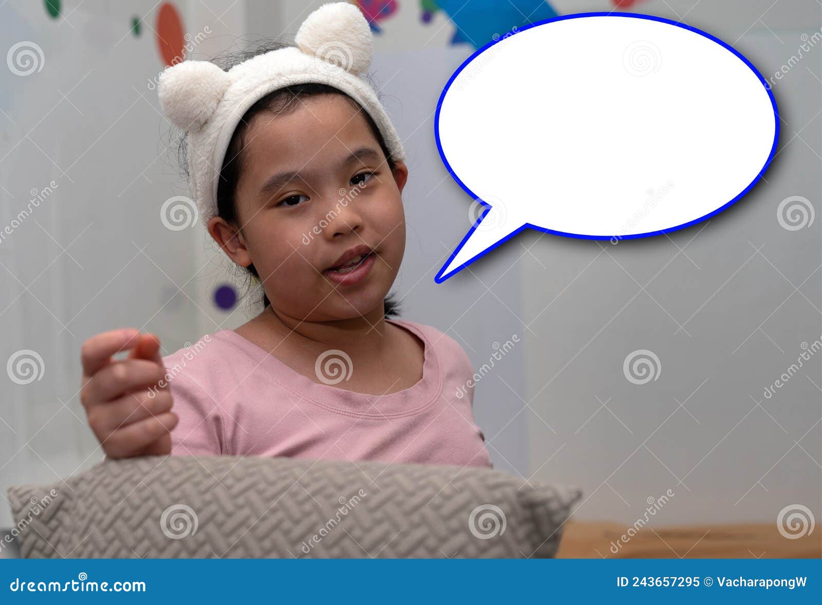 Girl Talk with Comic Balloon Message Stock Image - Image of blank, copy ...