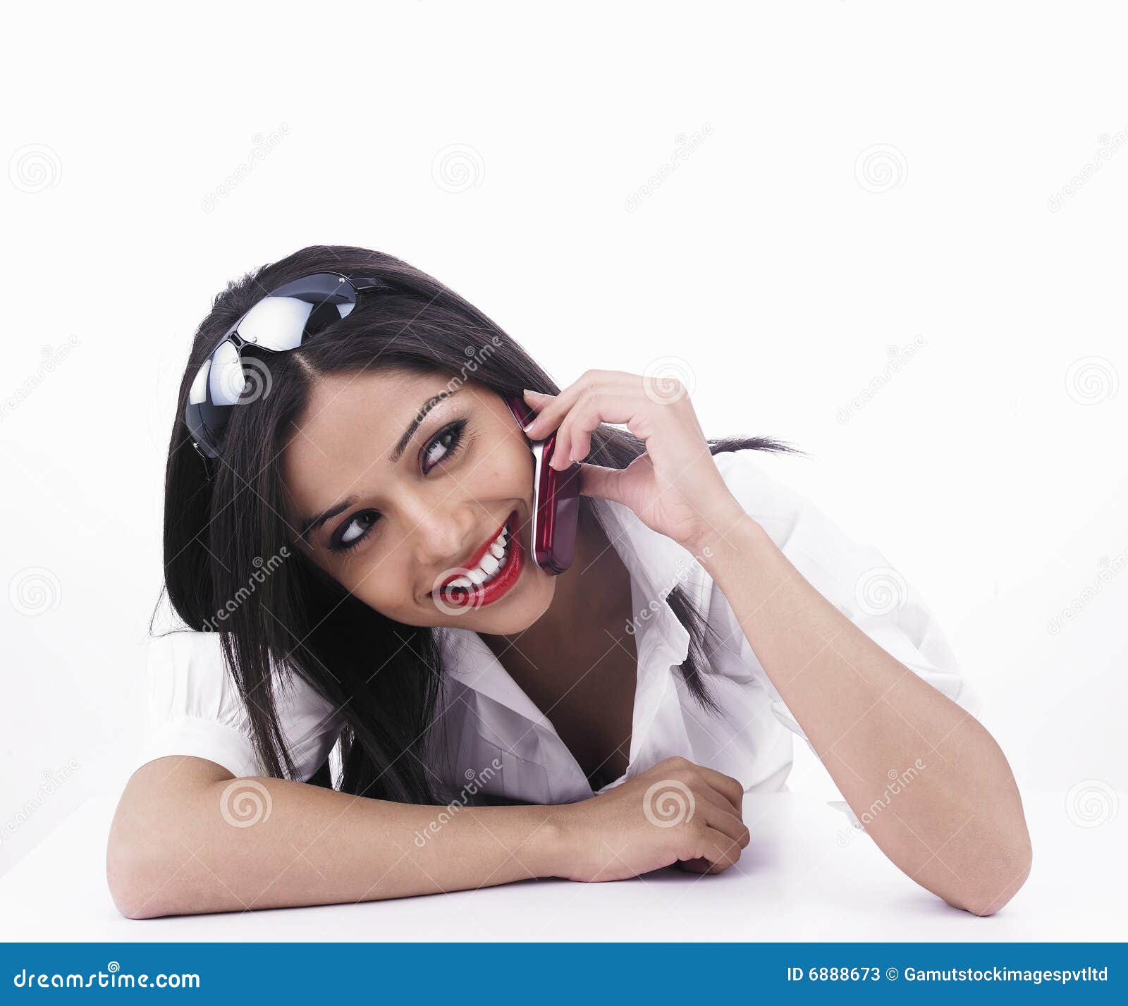 Girl talking on the mobile stock image. Image of close - 6888673