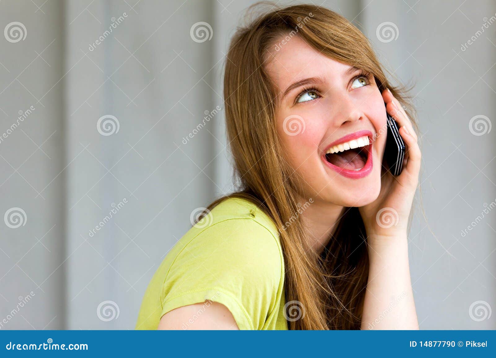 Girl Talking on a Mobile Phone Stock Photo - Image of person, happy ...
