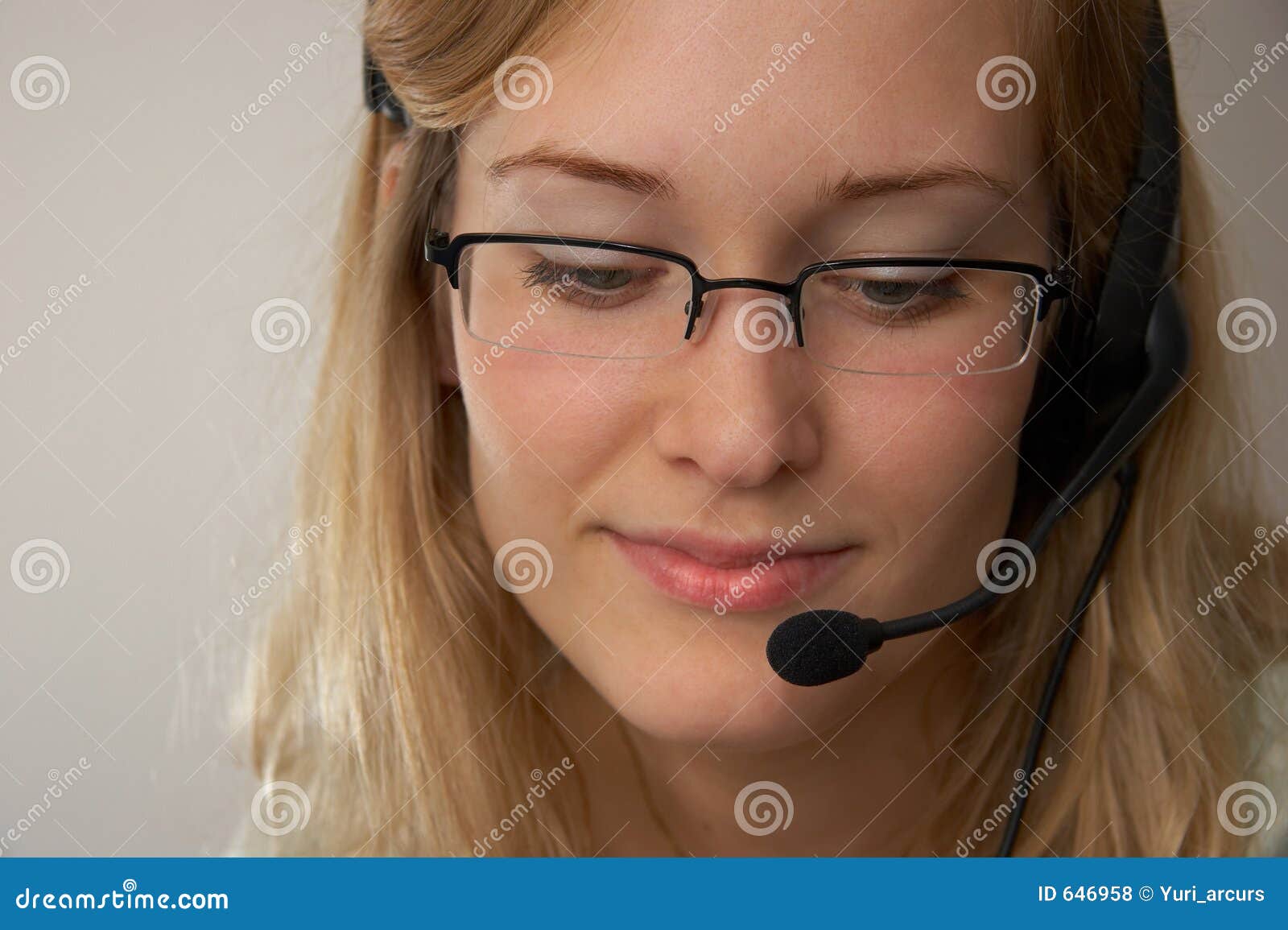 Girl talking online. stock photo. Image of corporate, headphone - 646958