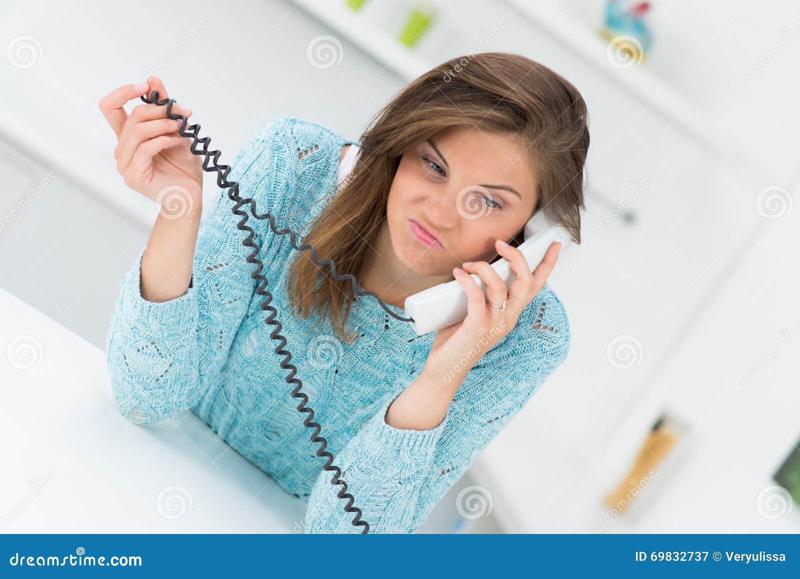 Girl talking on the phone stock image. Image of girl - 69832737
