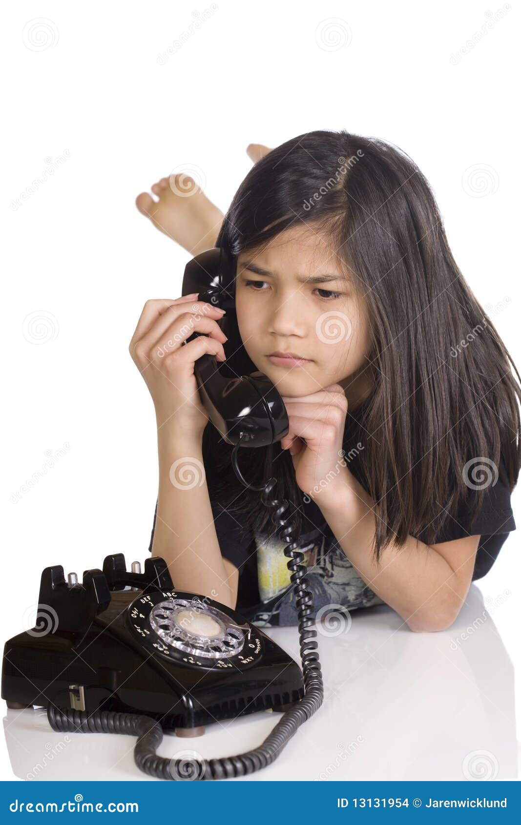 Girl Talking on Phone, Worried Stock Photo - Image of distrusting ...