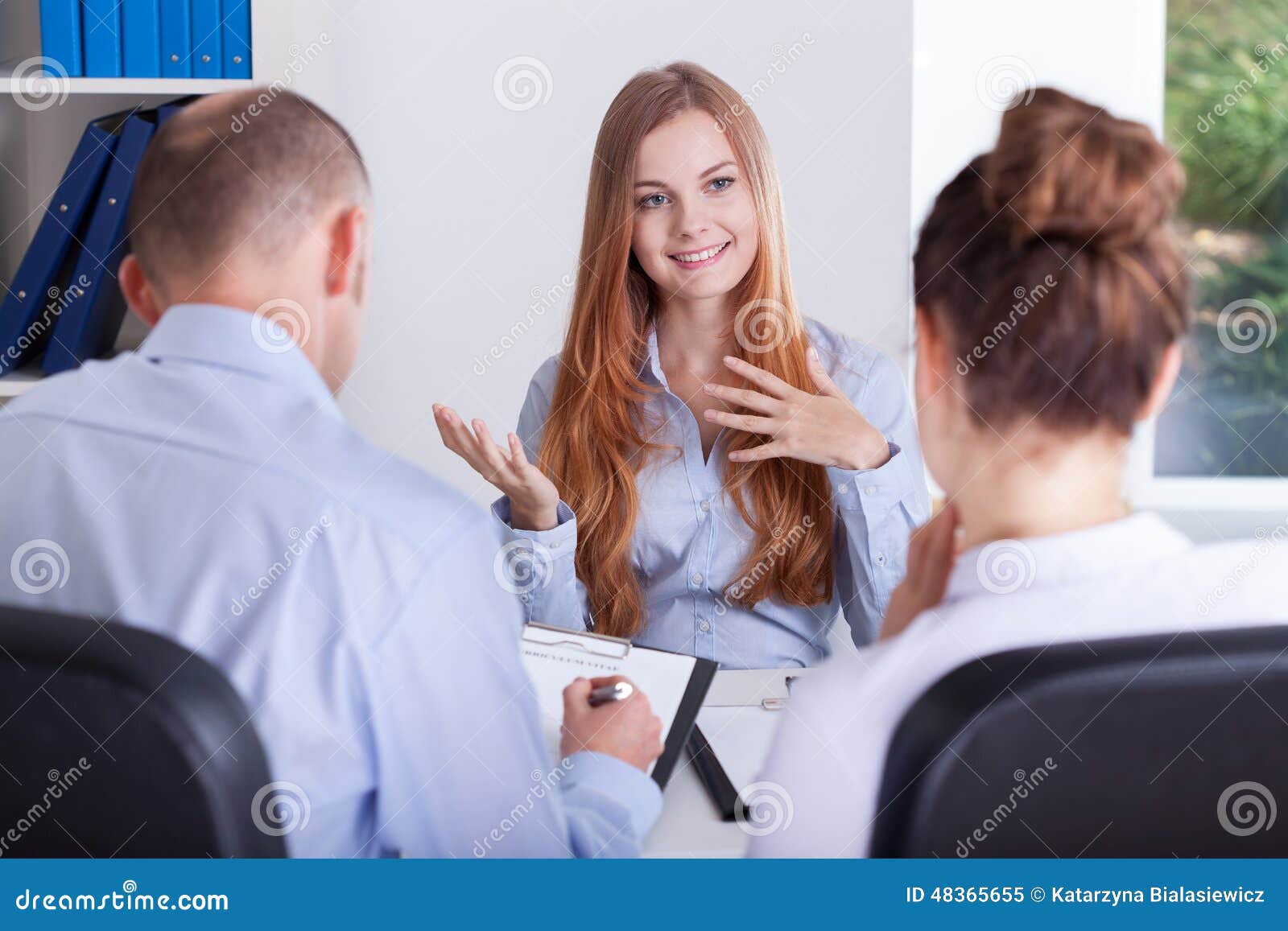 Girl Talks about Her Experience Stock Image - Image of corporate ...