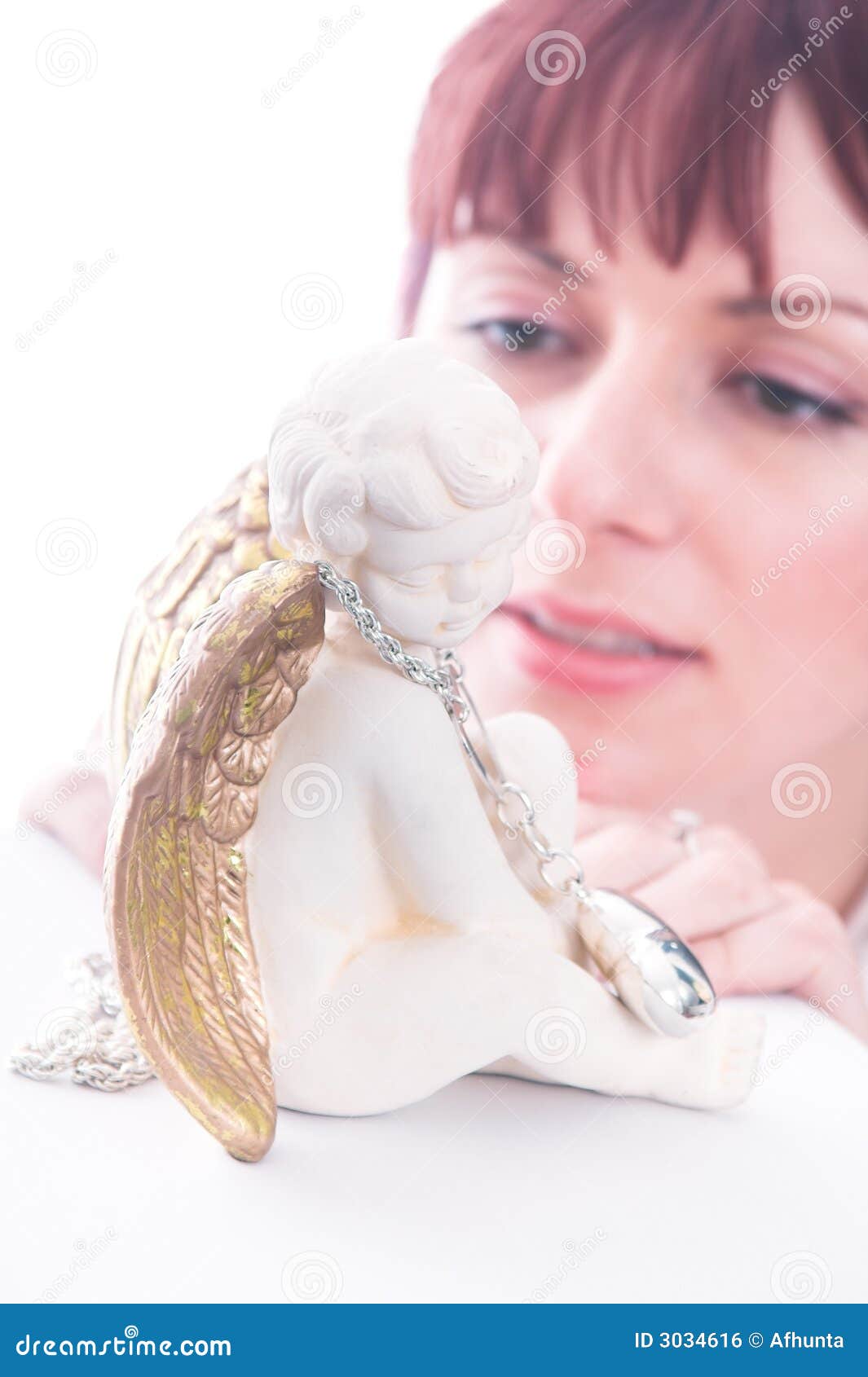 The girl talks to an angel stock photo. Image of clean - 3034616