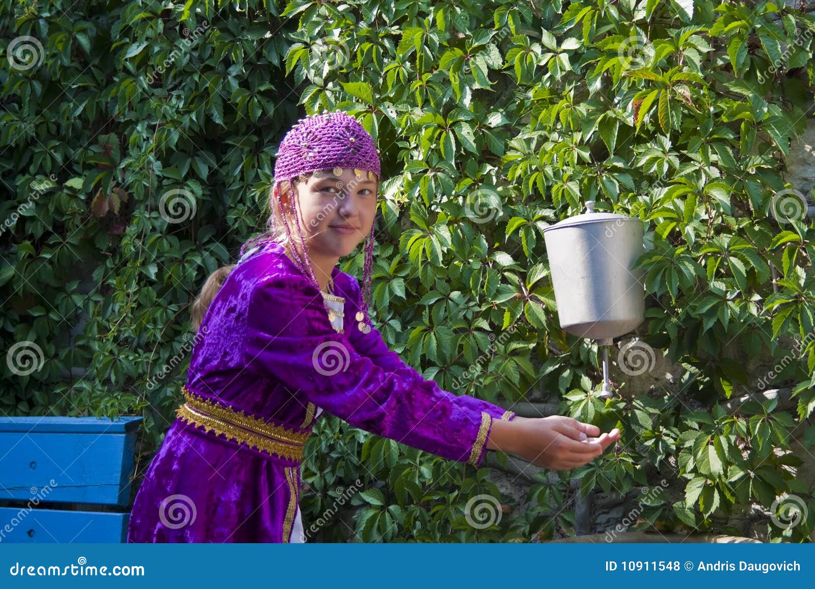 The Girl in the Tatar National Clothes Stock Photo - Image of green ...