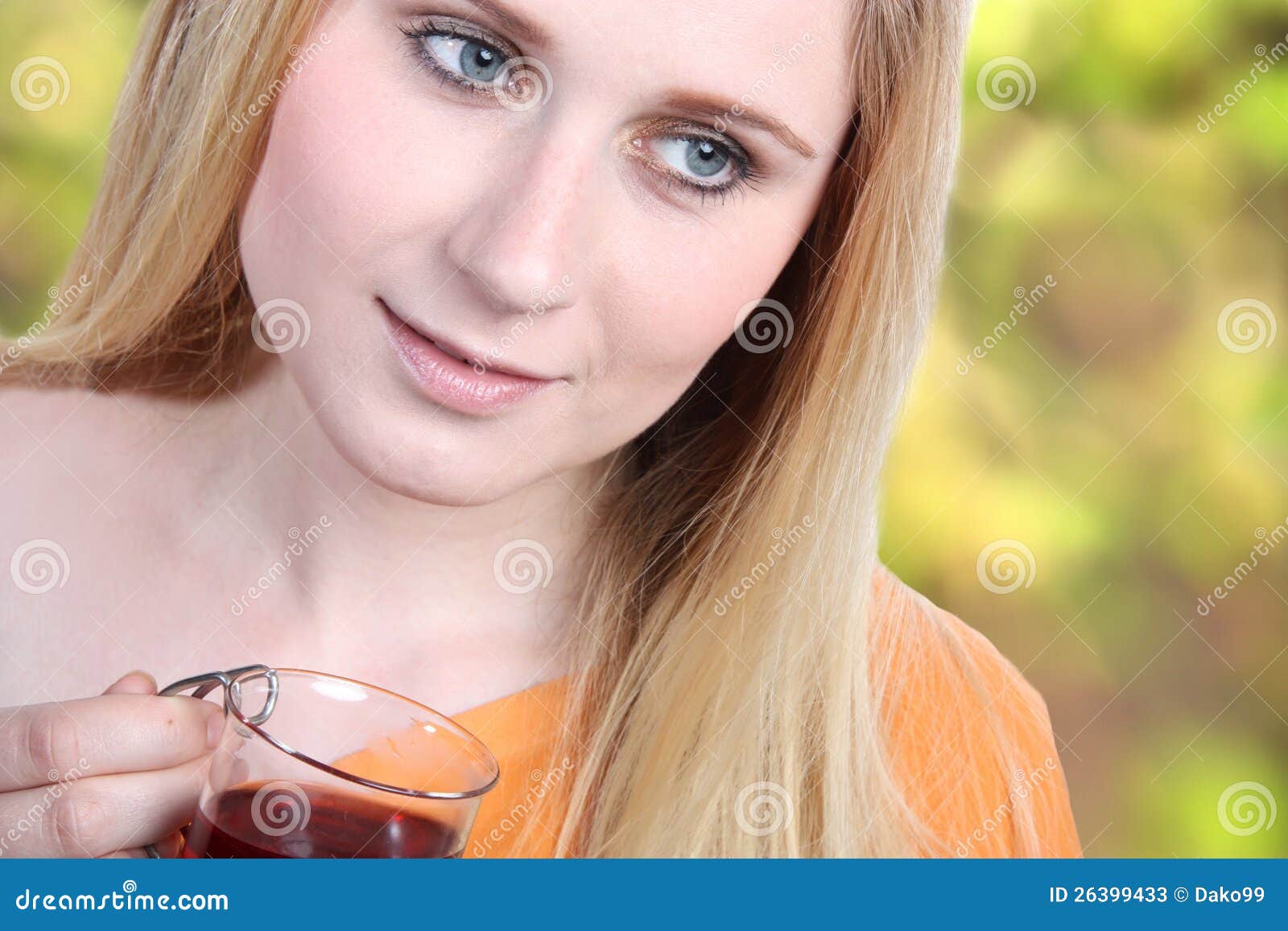Girl with tea stock image. Image of wellness, enjoying - 26399433