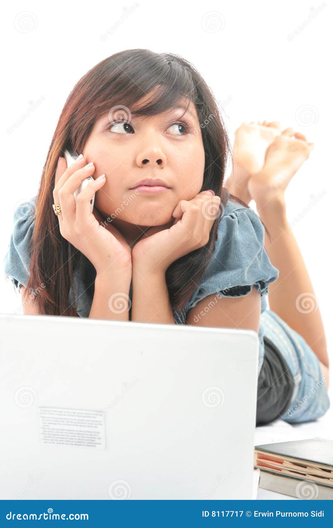 Girl and technology stock image. Image of young, college - 8117717