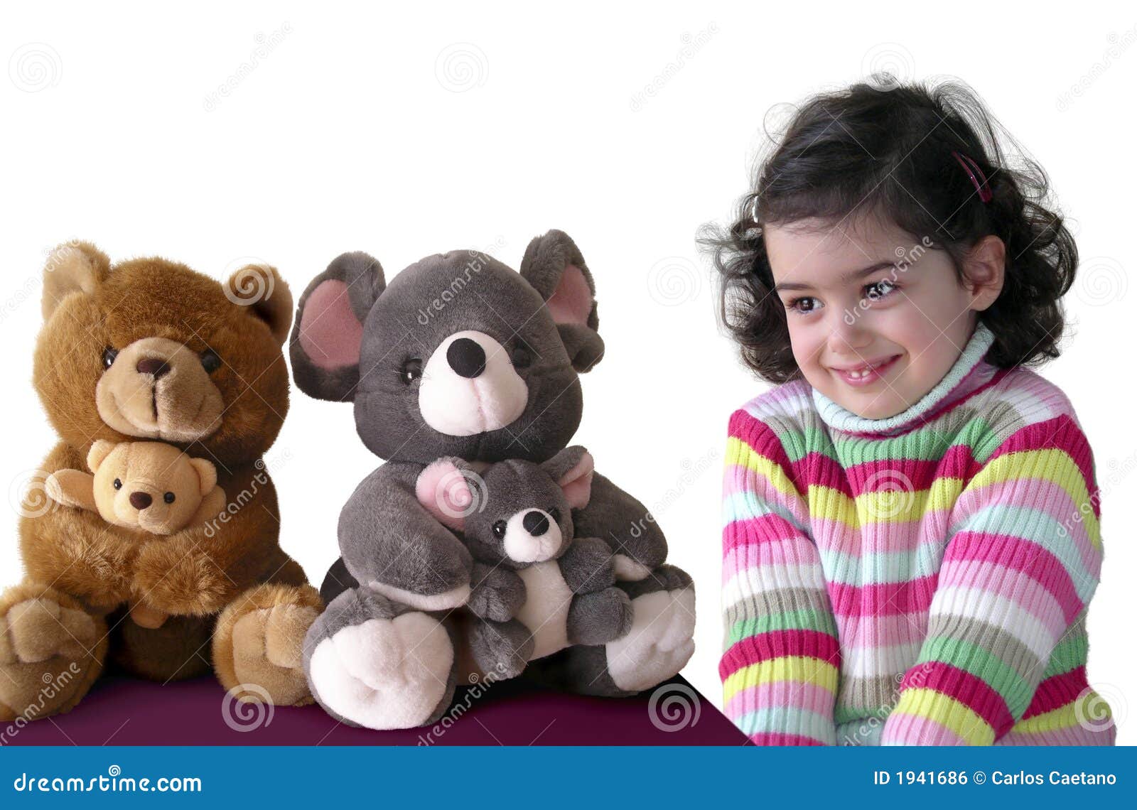 Girl and Teddies stock photo. Image of brown, happiness - 1941686