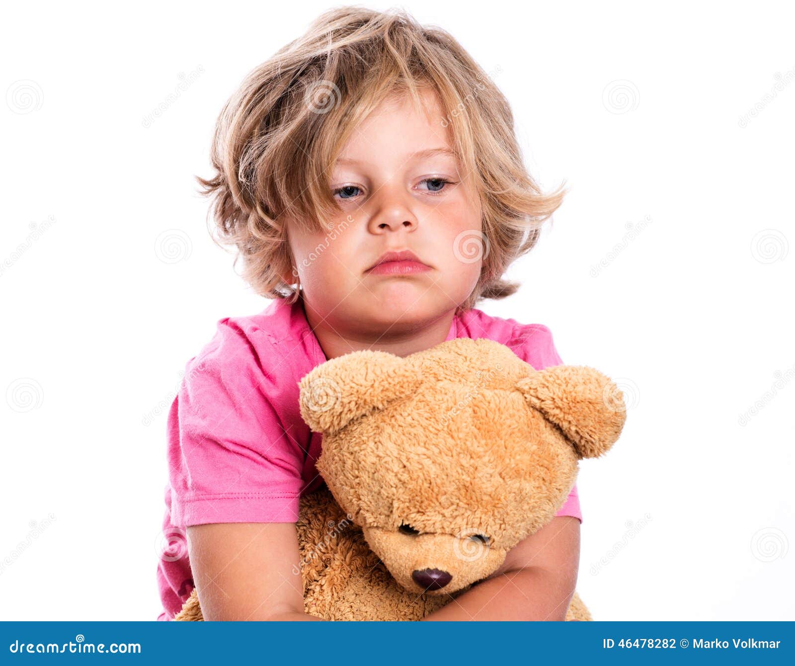 Girl with Teddy is Looking Tired Stock Photo - Image of sleepy ...