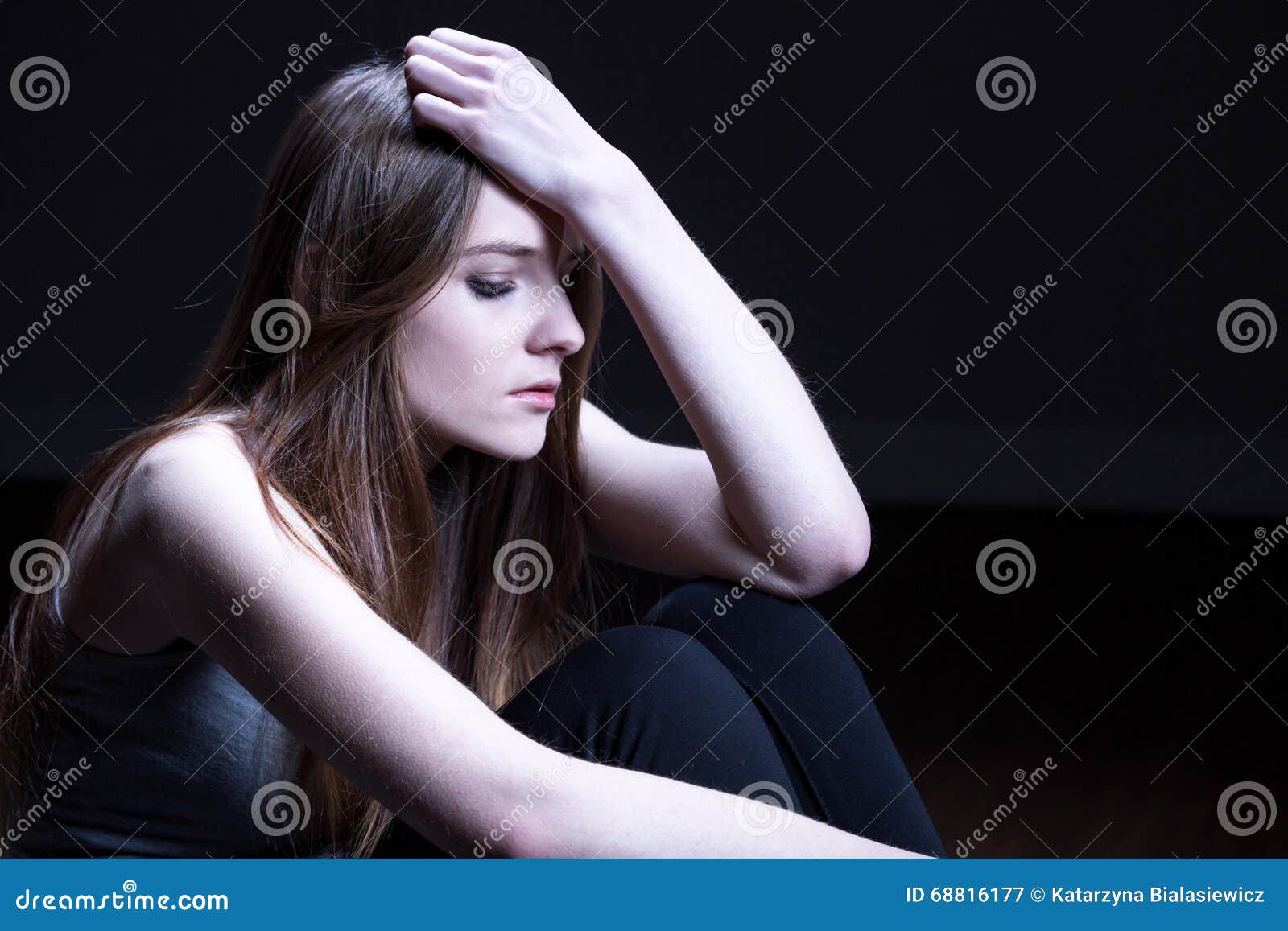 Girl and teenage problems stock image. Image of girl - 68816177