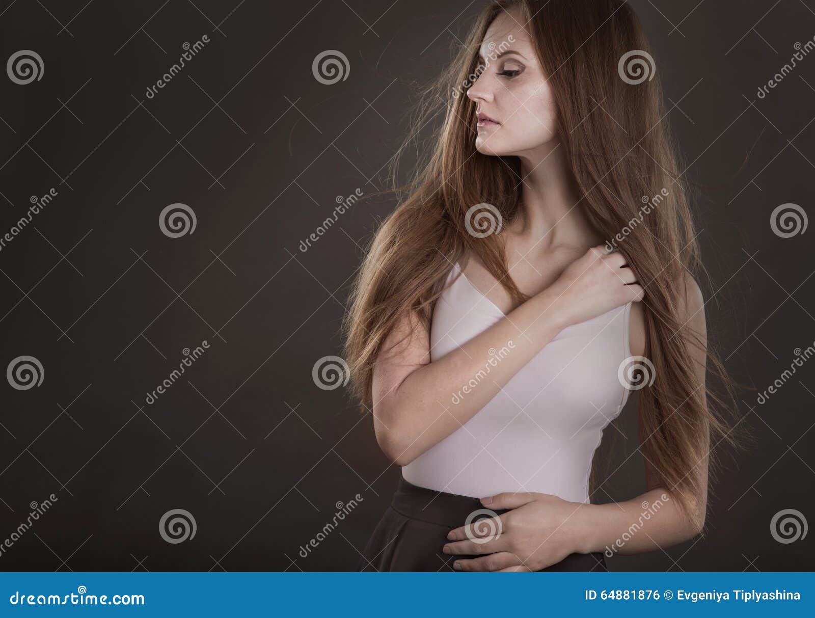 Girl teenager in studio stock photo. Image of makeup - 64881876