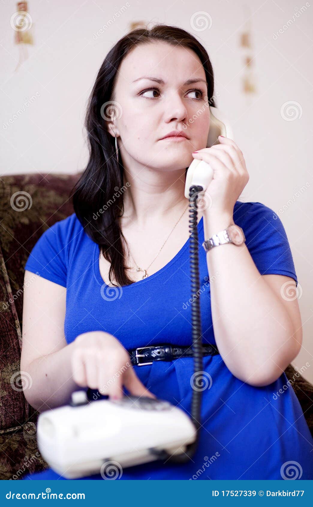 Girl with telephone stock image. Image of looking, communicates - 17527339