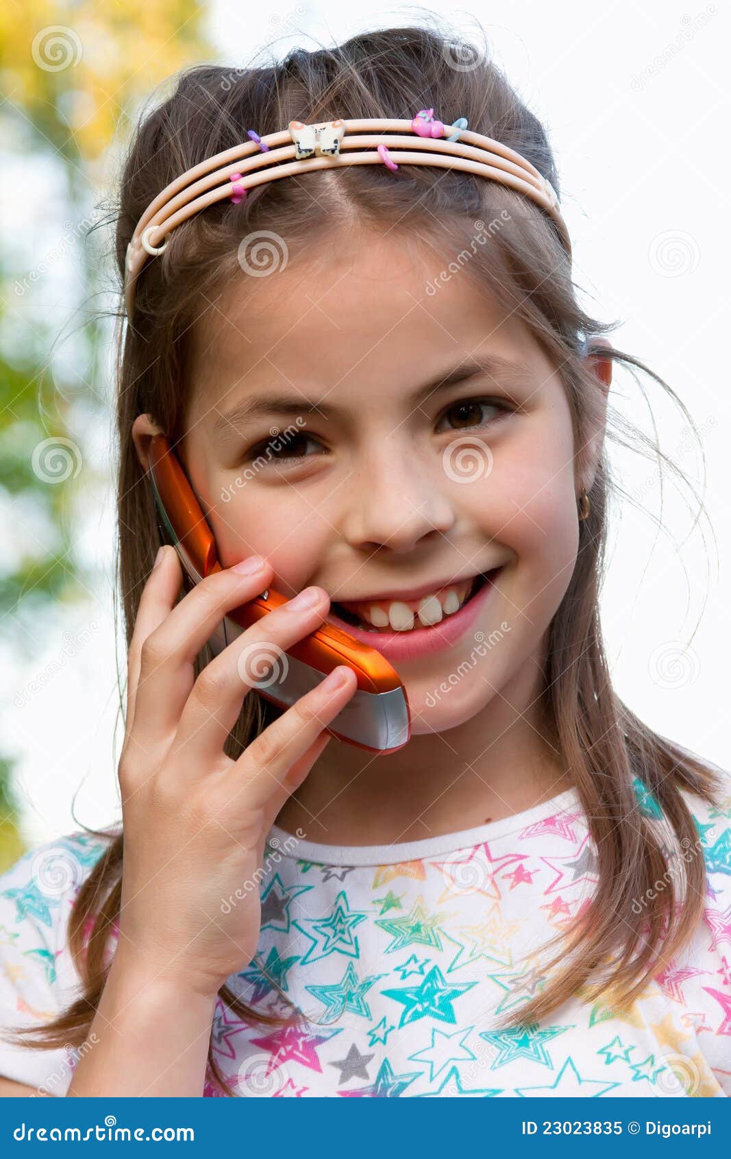 Girl with telephone stock image. Image of smiling, female - 23023835