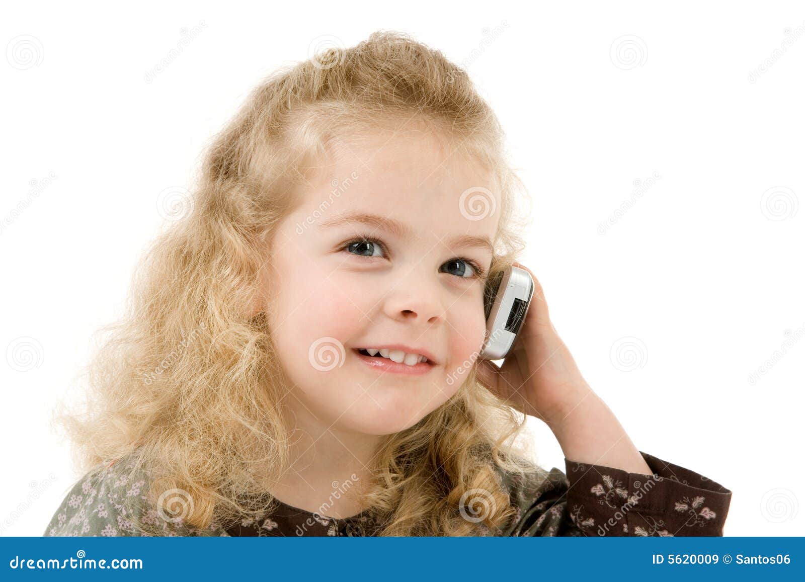 Girl with a telephone stock image. Image of mobile, child - 5620009