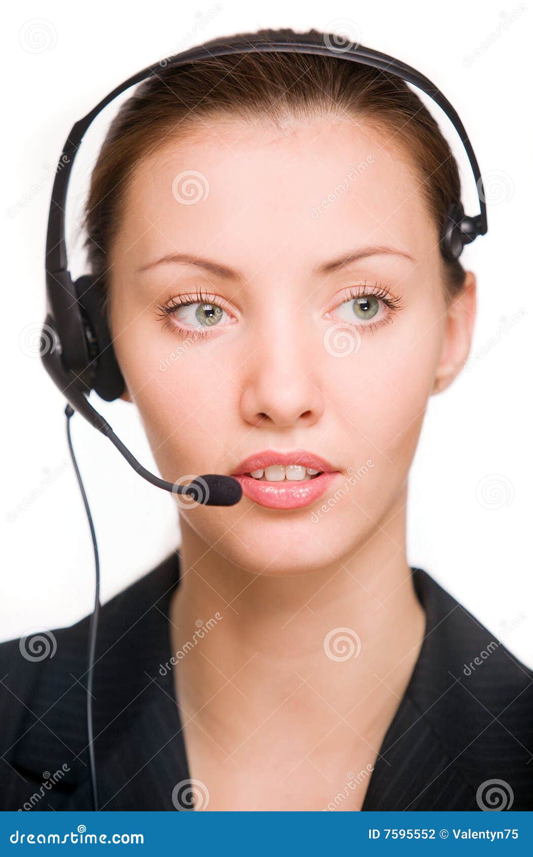Girl - telephone operator stock photo. Image of consultation - 7595552