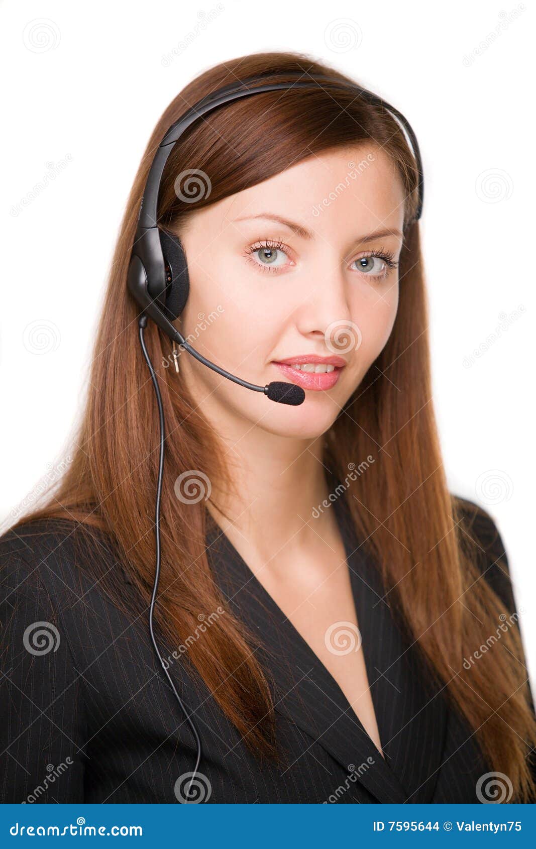 Girl - telephone operator stock photo. Image of centre - 7595644