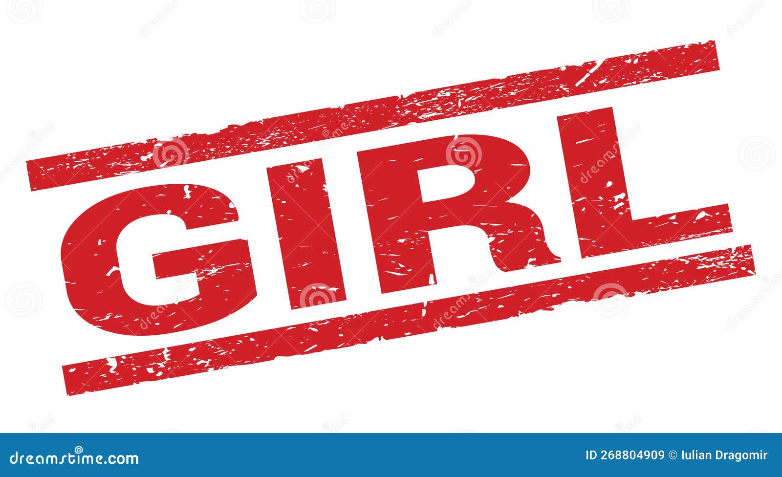 GIRL Text on Red Rectangle Stamp Sign Stock Illustration - Illustration ...