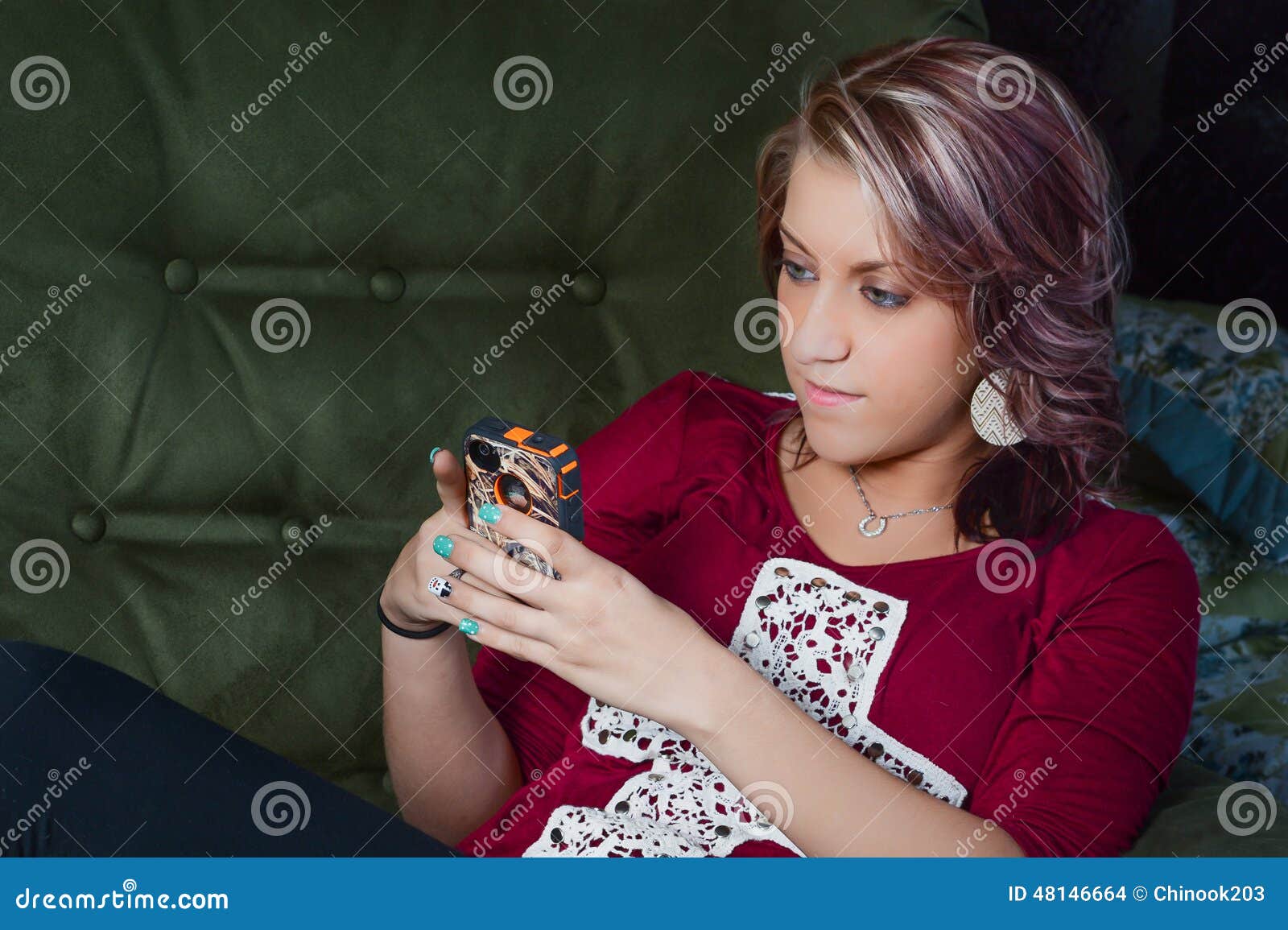Girl Texting Sitting in Recliner Stock Photo - Image of girl, green ... Girl Texting Sitting in Recliner Stock Photo - Image of girl, green ...