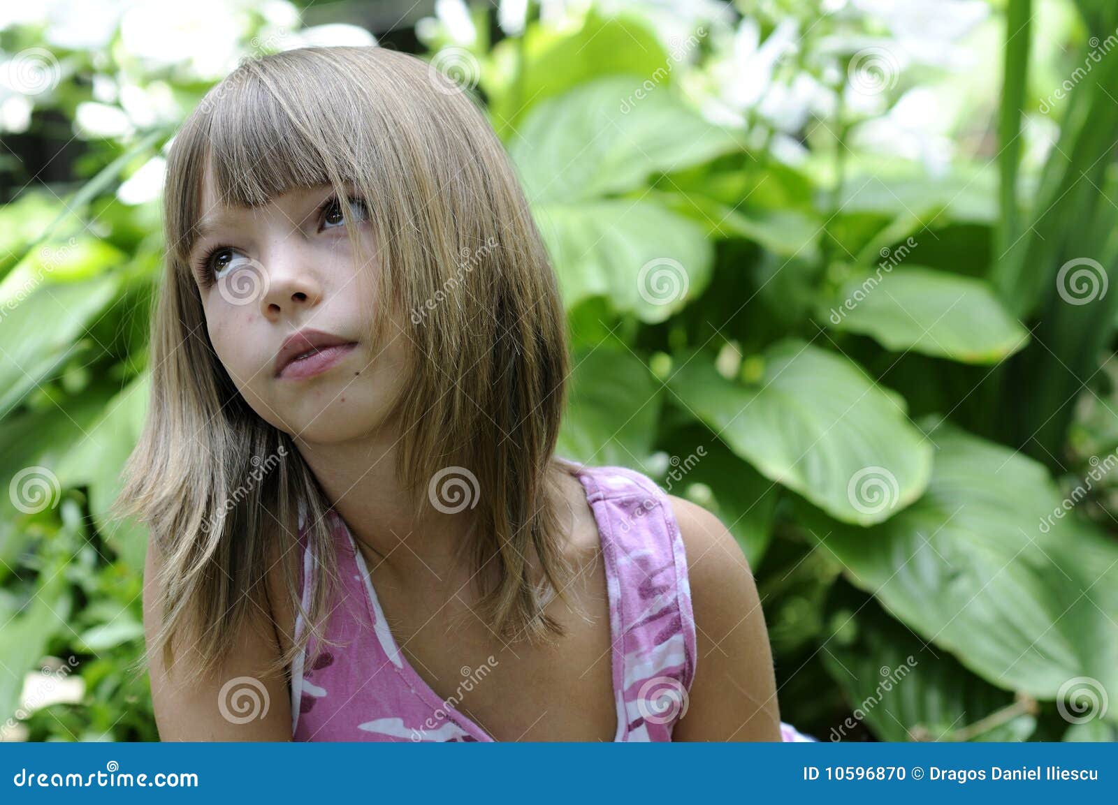 Girl thinking stock photo. Image of face, female, natural - 10596870