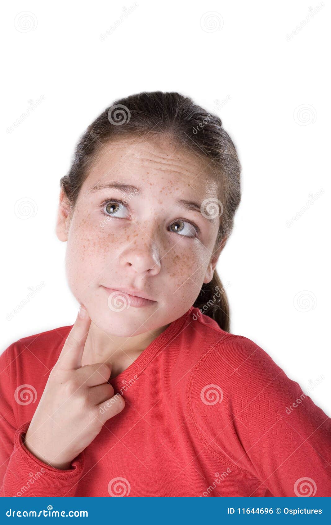 Girl thinking stock photo. Image of girl, isolated, elementary - 11644696