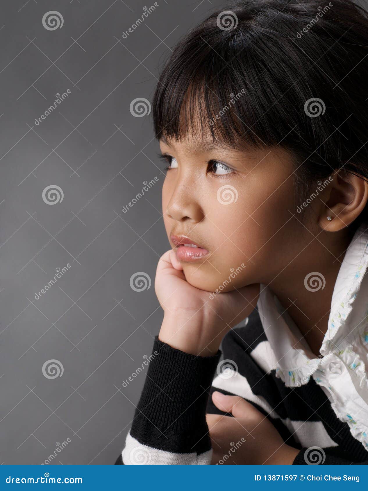 Girl thinking stock image. Image of female, copy, away - 13871597