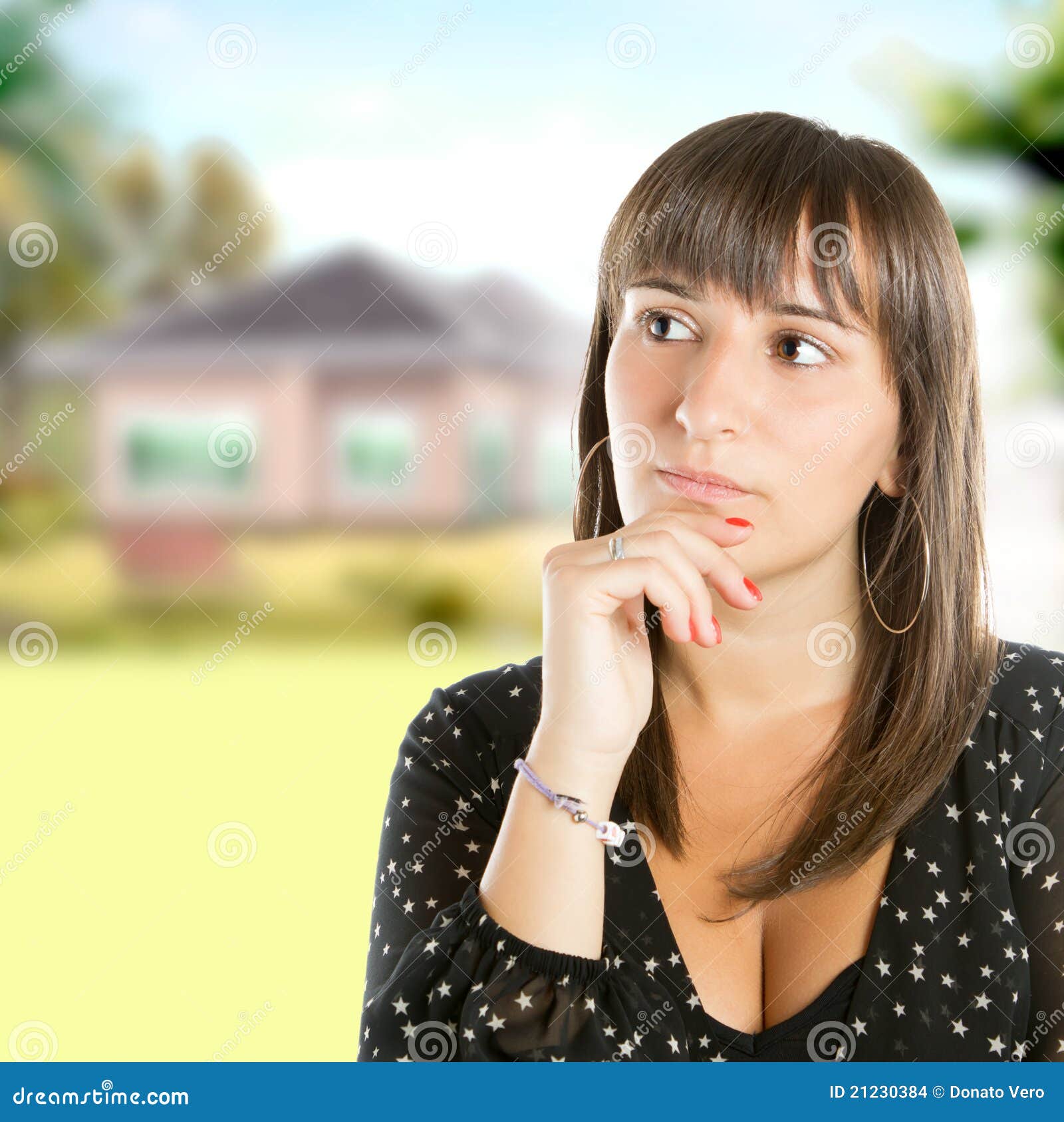 Girl thinking stock photo. Image of family, girl, beautiful - 21230384