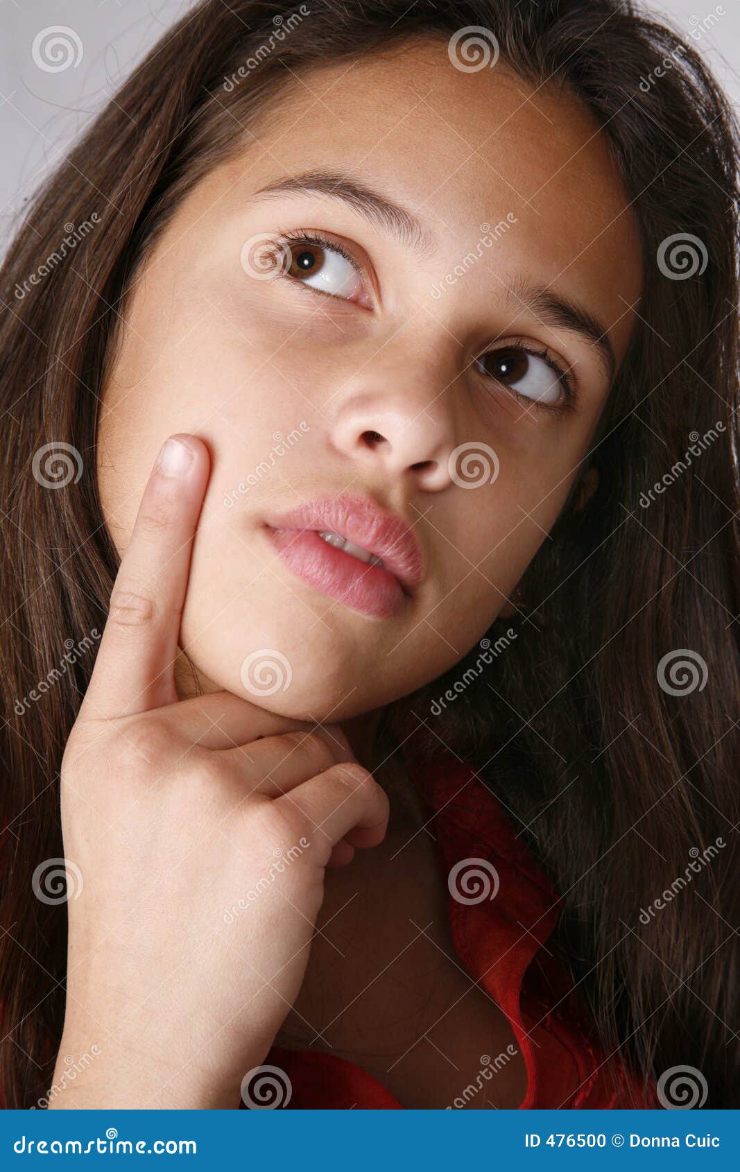 Girl thinking stock photo. Image of hair, brunette, dreaming - 476500