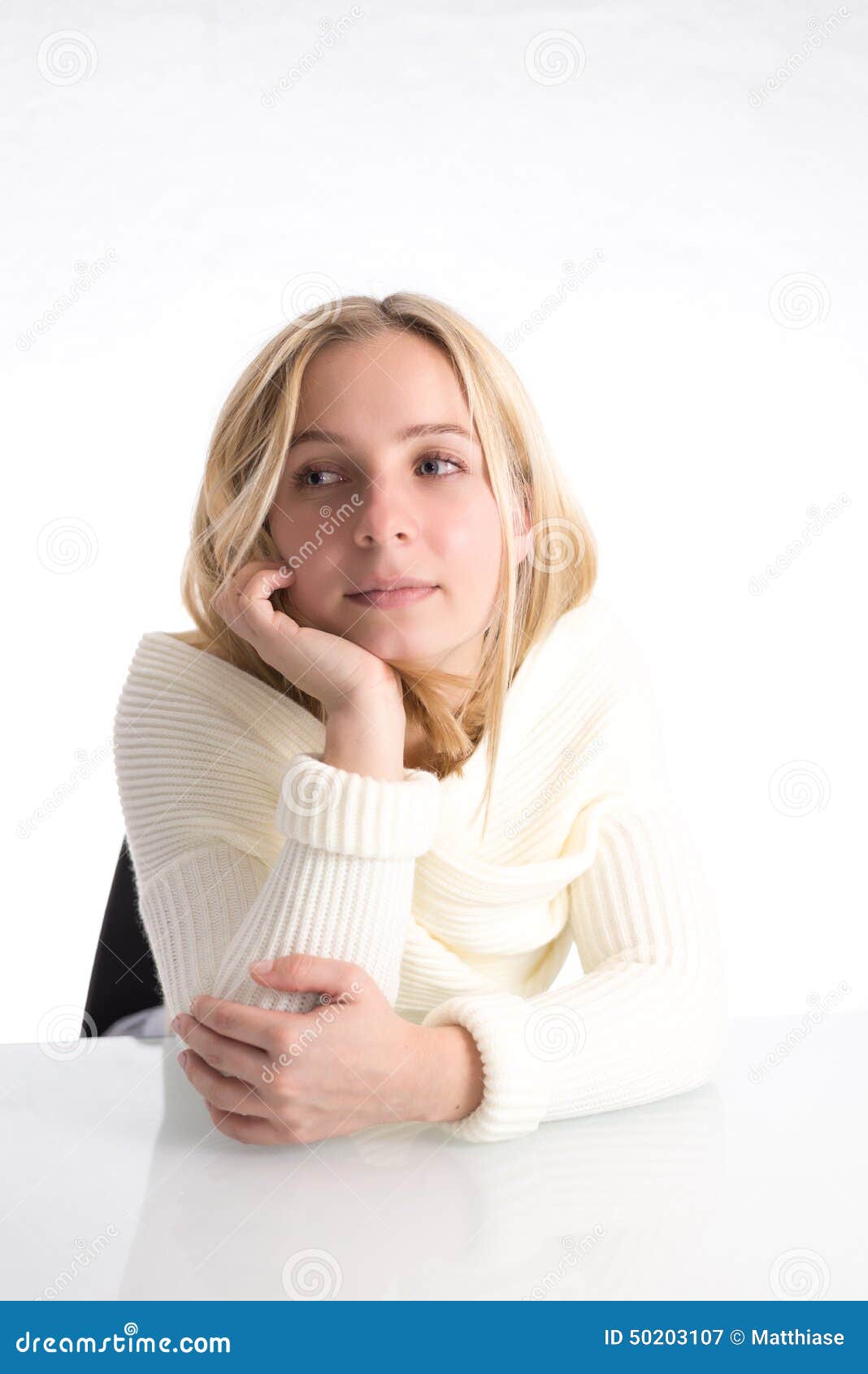 Girl thinking stock image. Image of beauty, light, idea - 50203107