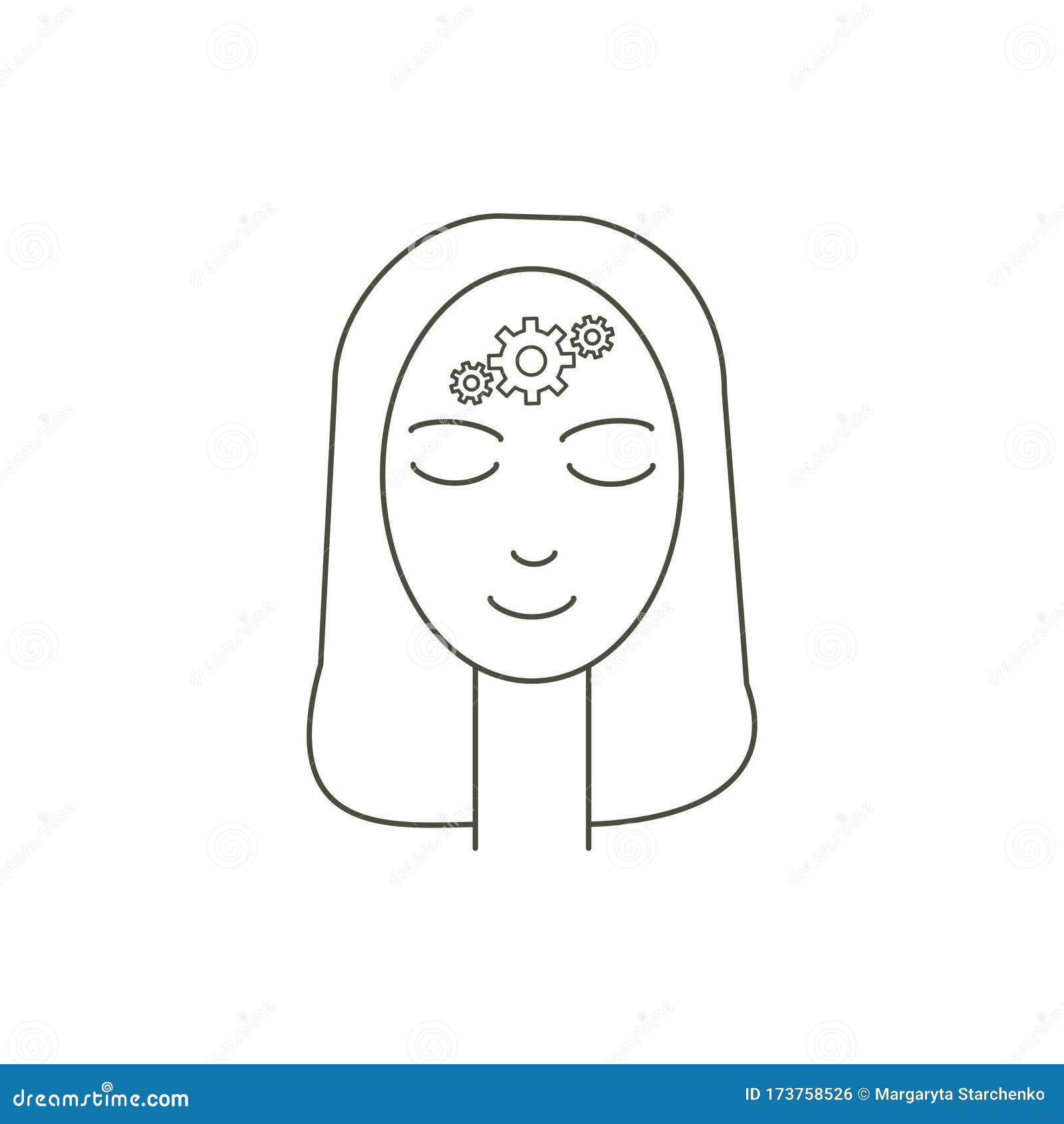 Girl thinking icon stock vector. Illustration of female - 173758526