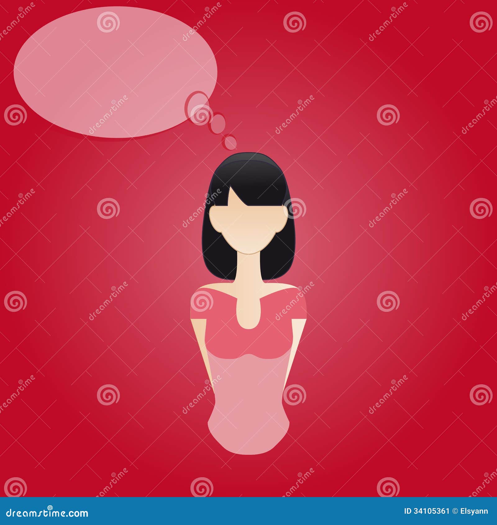 Girl thinking stock vector. Illustration of hair, girl - 34105361