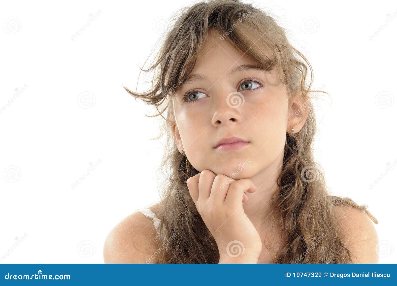 Girl thinking portrait stock image. Image of thinking - 19747329