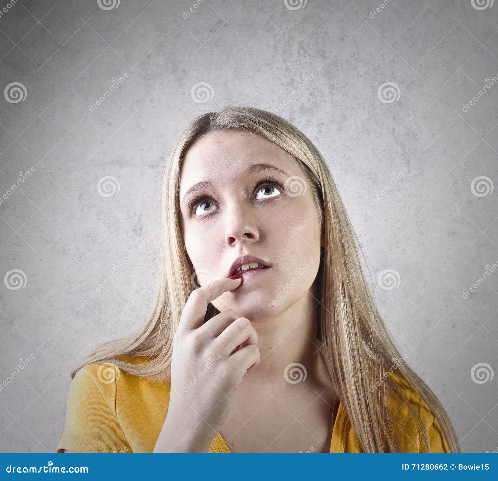 Girl thinking stock photo. Image of decision, business - 71280662