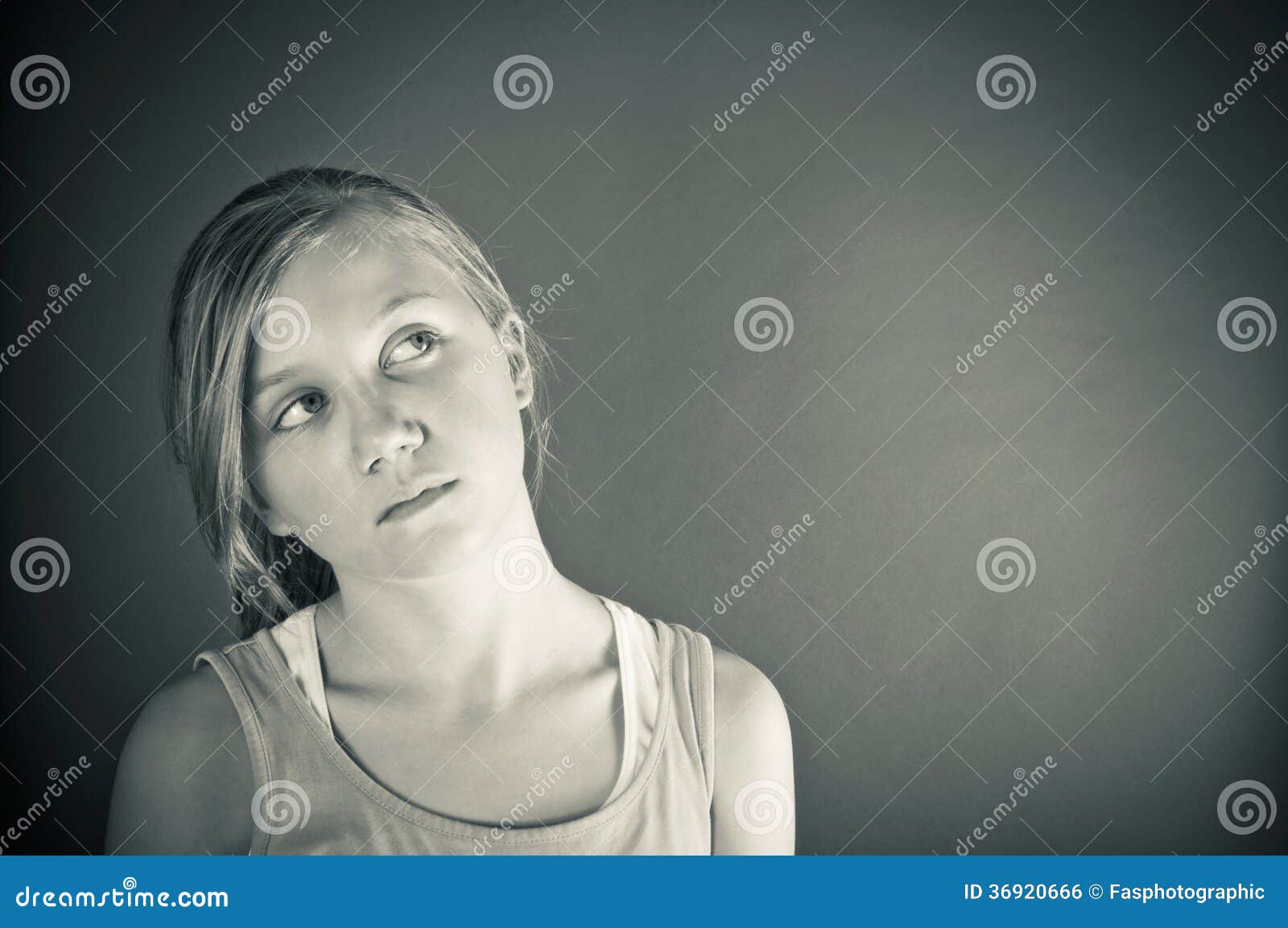 Girl thinking stock photo. Image of caucasian, love, expression - 36920666