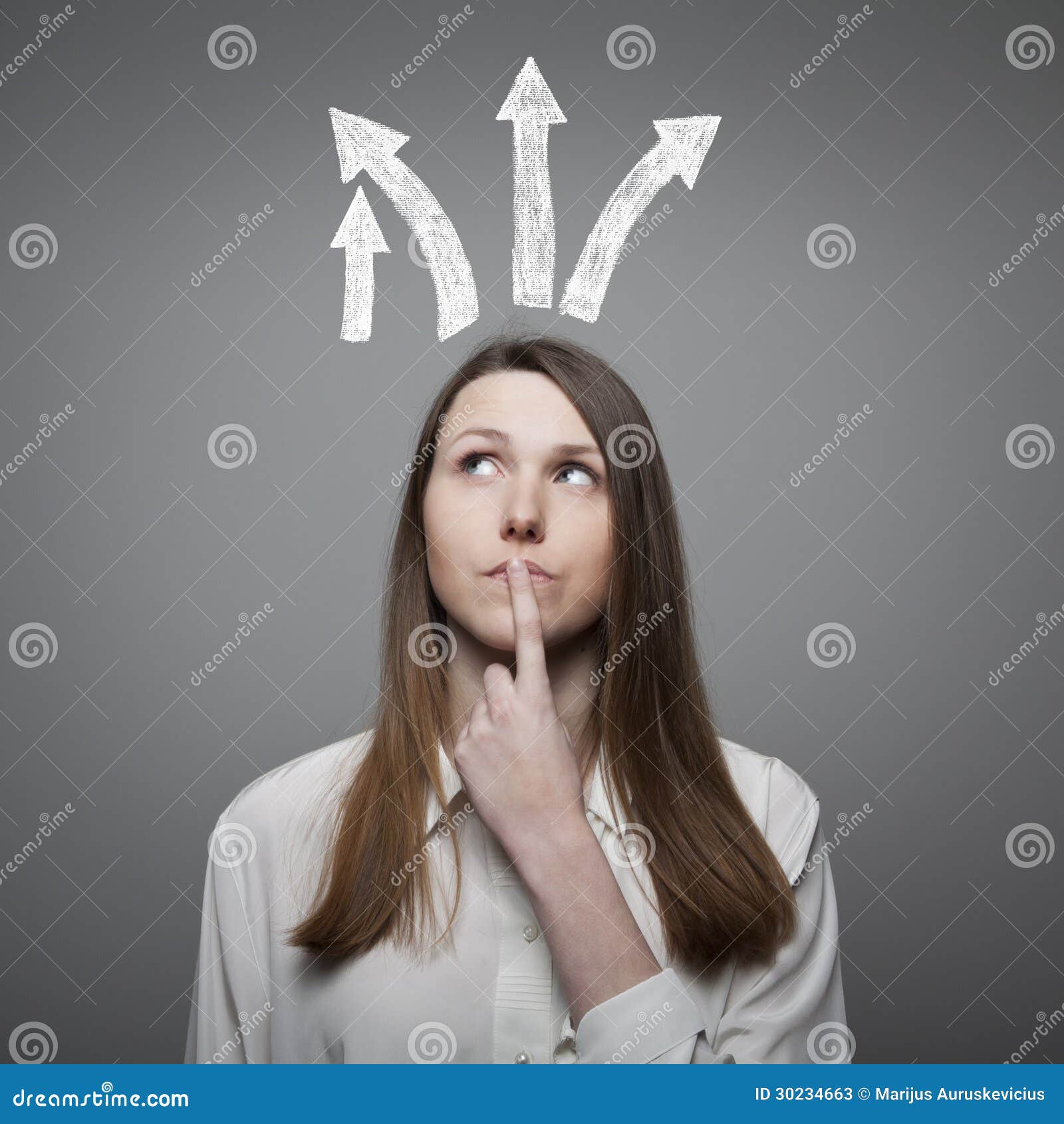 Hesitation. Girl thinking. stock image. Image of girl - 30234663