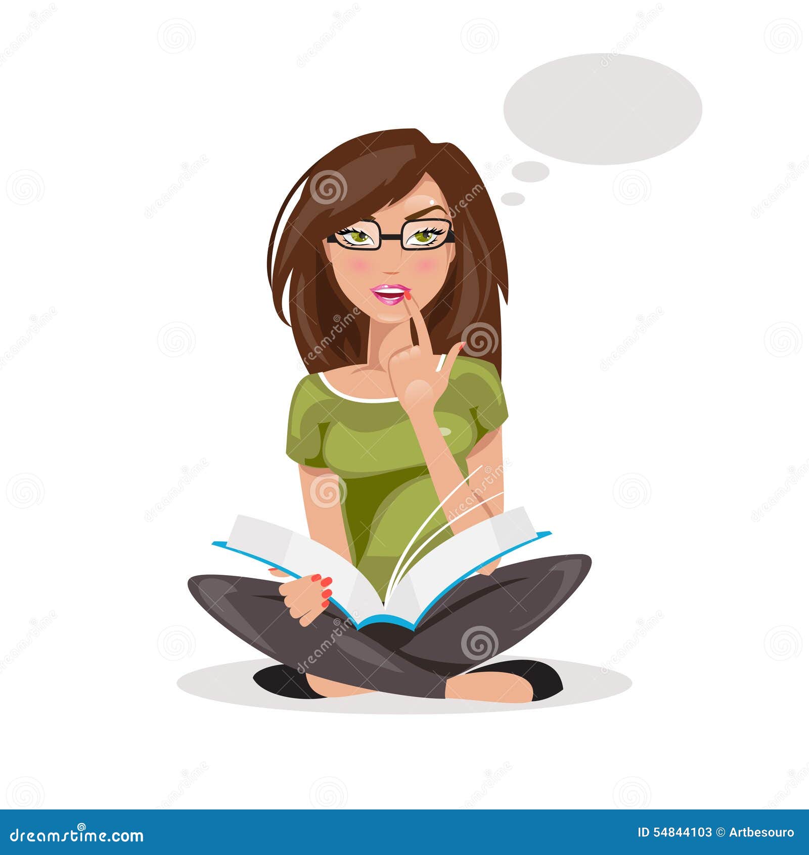 Intrigued Woman Cross Fingers Wait Surprise Vector | CartoonDealer.com ...