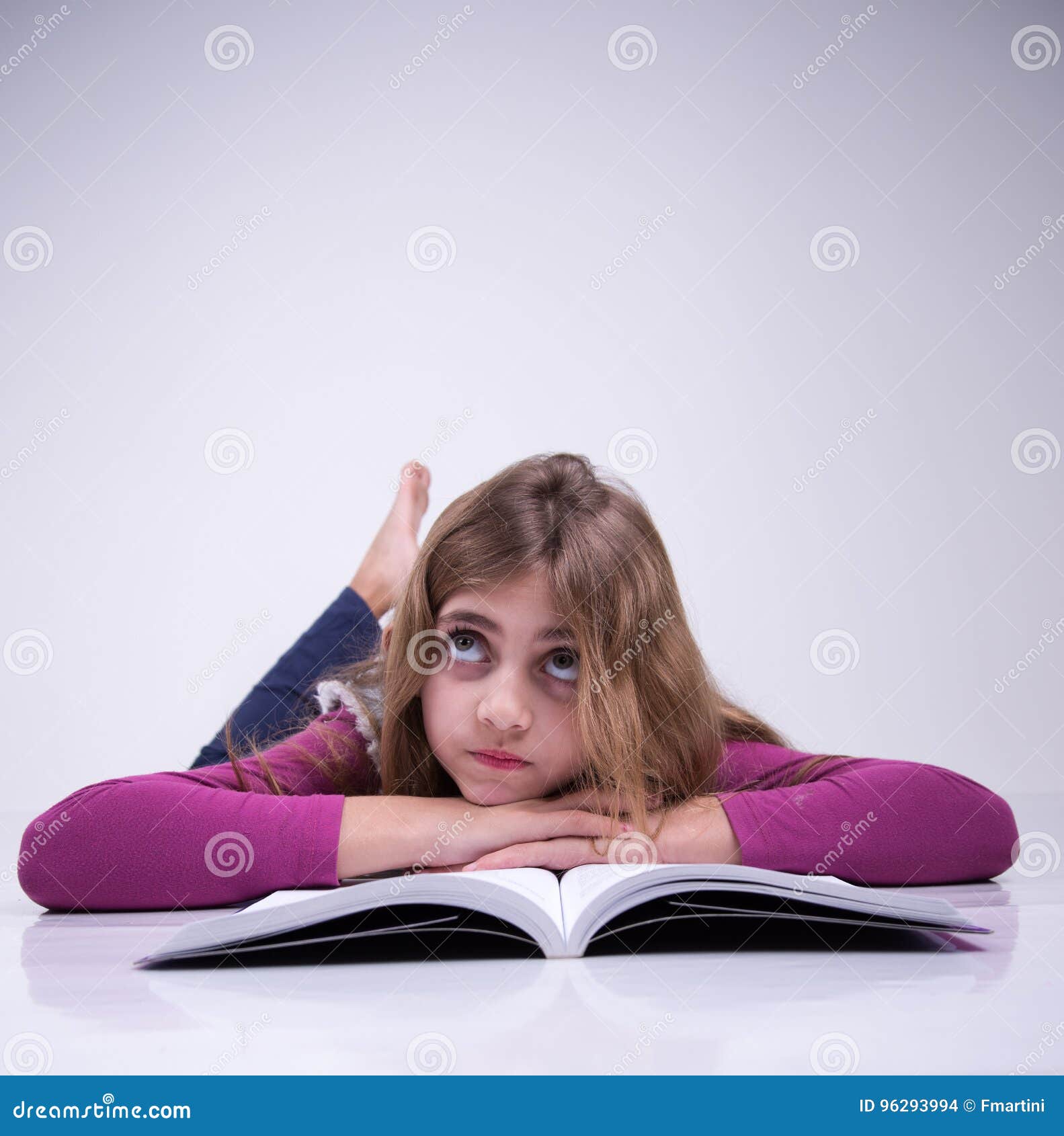 Girl Thinking about What she Studied Stock Photo - Image of moment ...