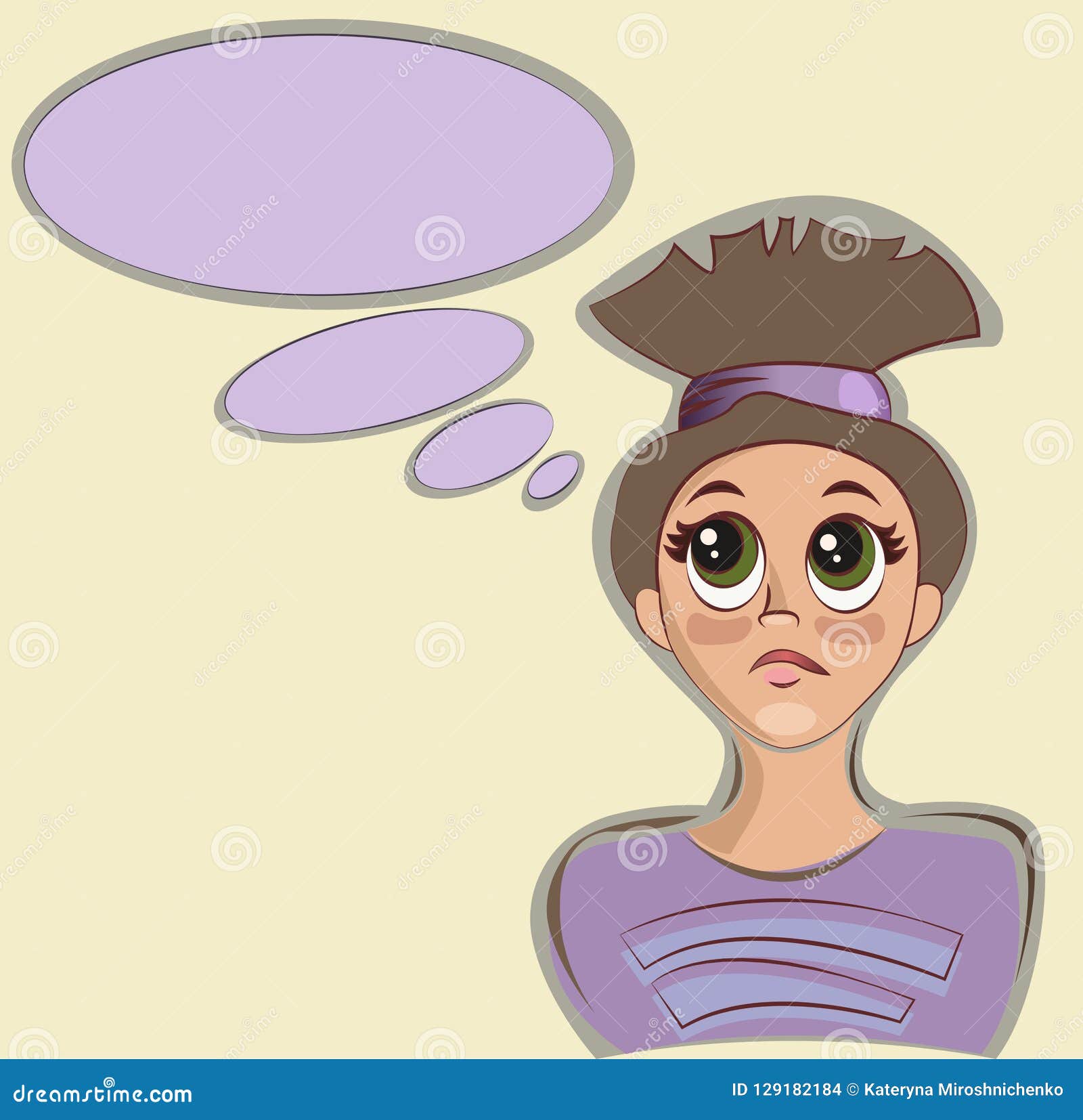The Girl Thinks. Thought and Idea. Vector Illustration Stock ...
