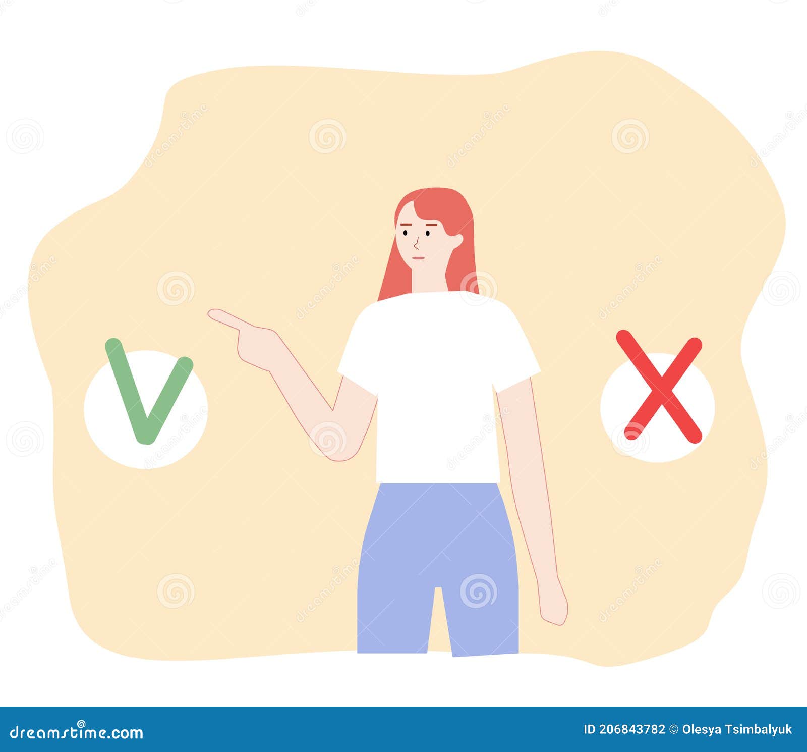 The Girl Thinks Which Way To Choose, Vector Graphics Stock Vector ...