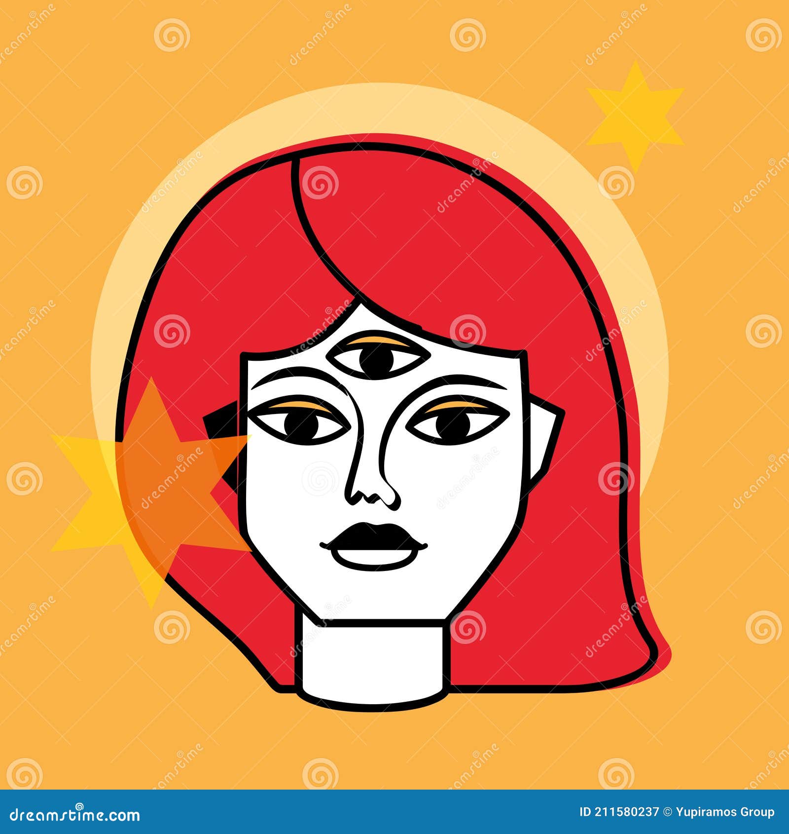 Girl third eye stock vector. Illustration of psychic - 211580237