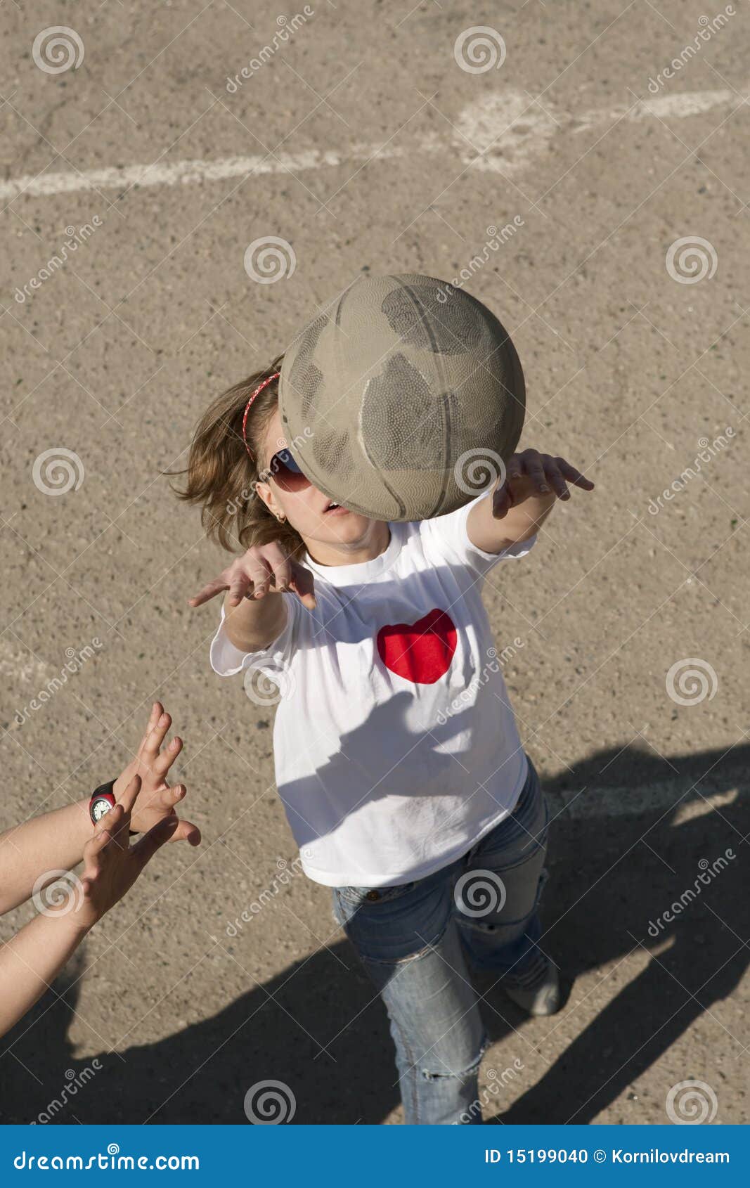 Girl Throwing the Ball in the Basket Stock Photo - Image of practice ...