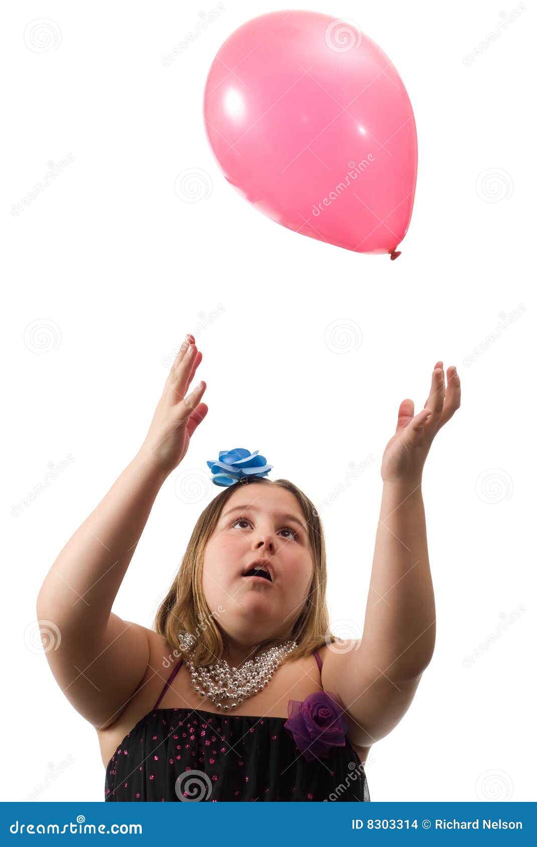 Girl Throwing Balloon stock photo. Image of play, youth - 8303314