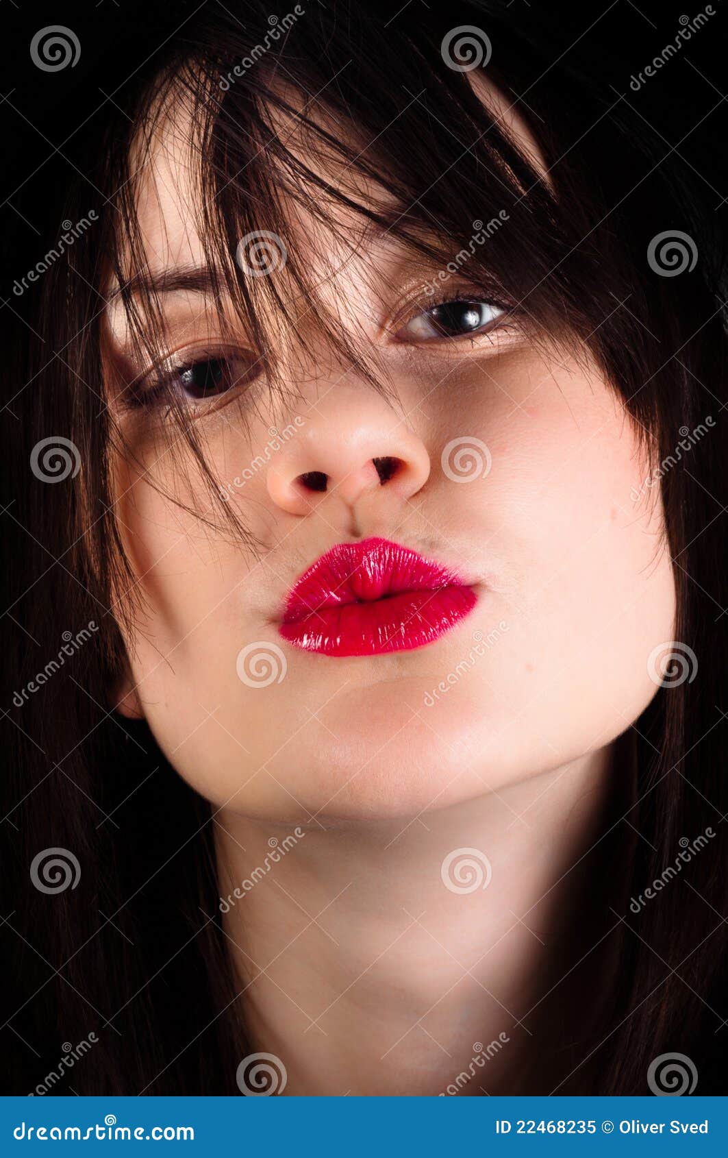 Girl Throwing a Kiss at You Stock Image - Image of passion, desire ...
