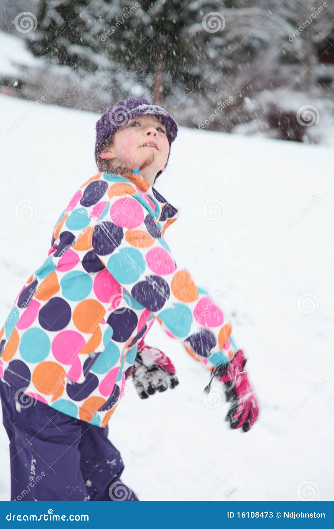 Girl throwing snowball stock image. Image of throwing - 16108473