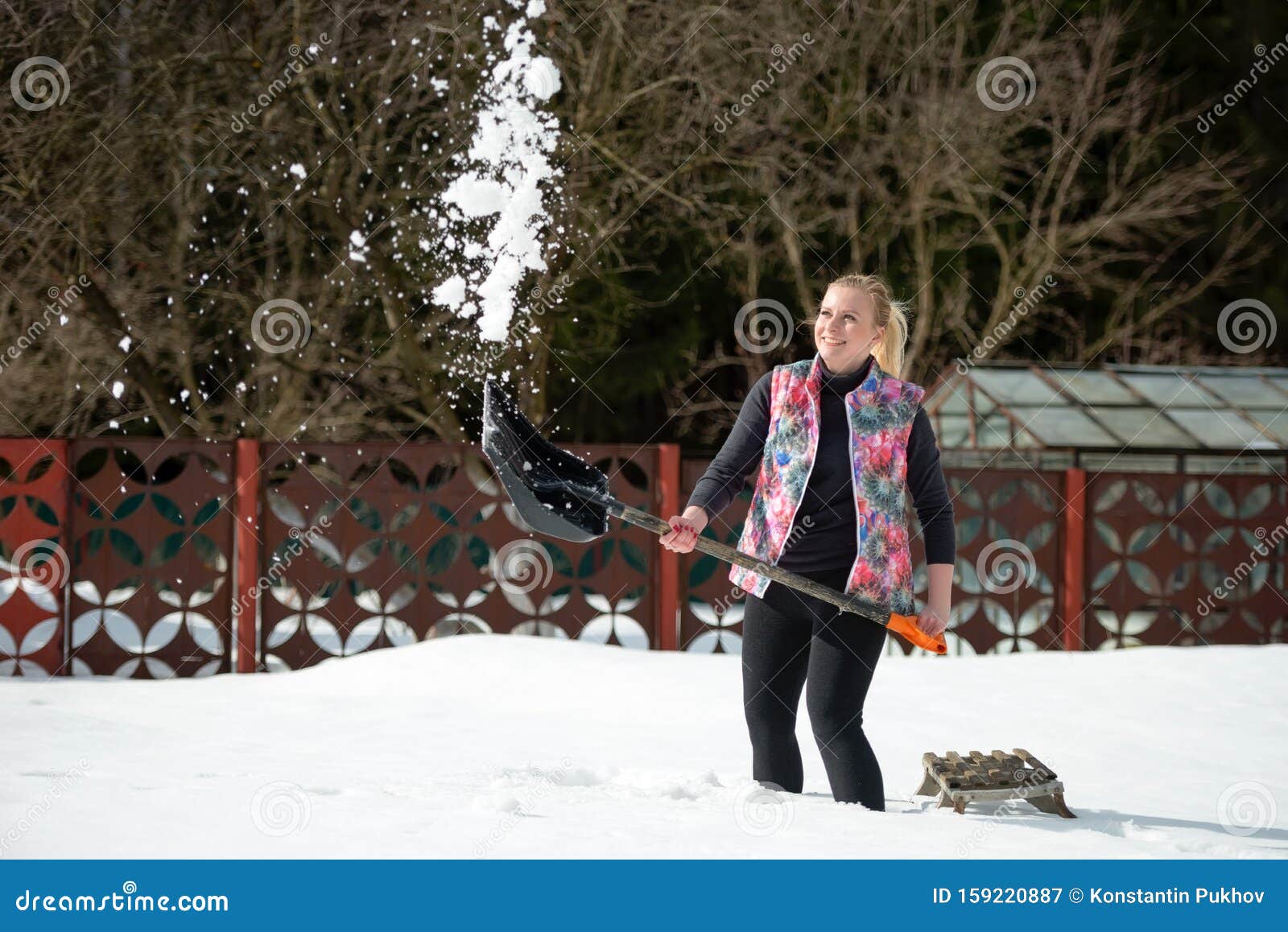 Girl throws snow stock image. Image of people, lifestyle - 159220887