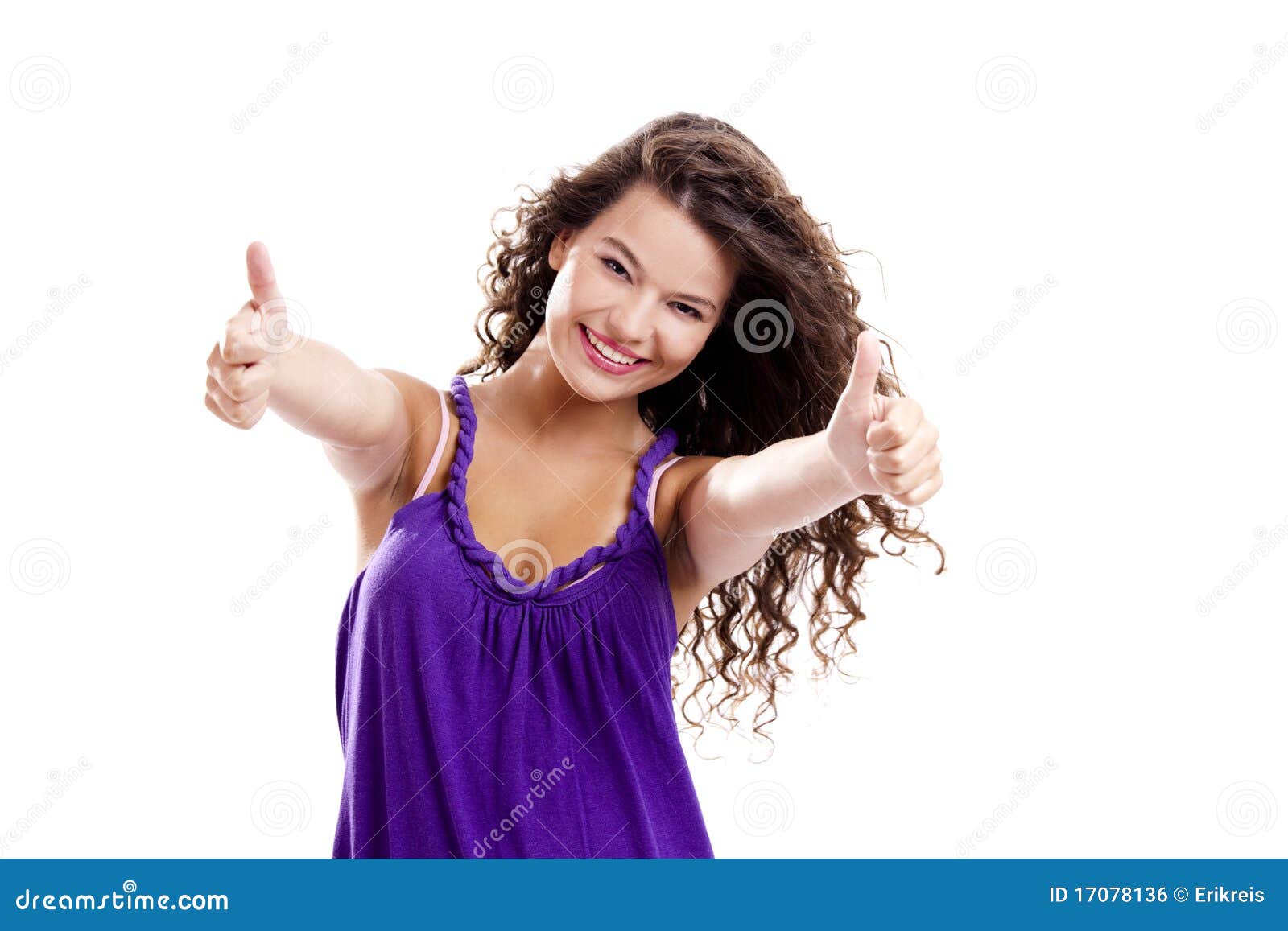 Girl with thumbs up stock photo. Image of elegance, hand - 17078136