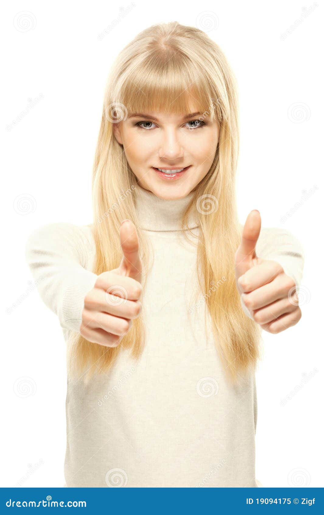 Girl with thumbs up stock image. Image of eyes, good - 19094175