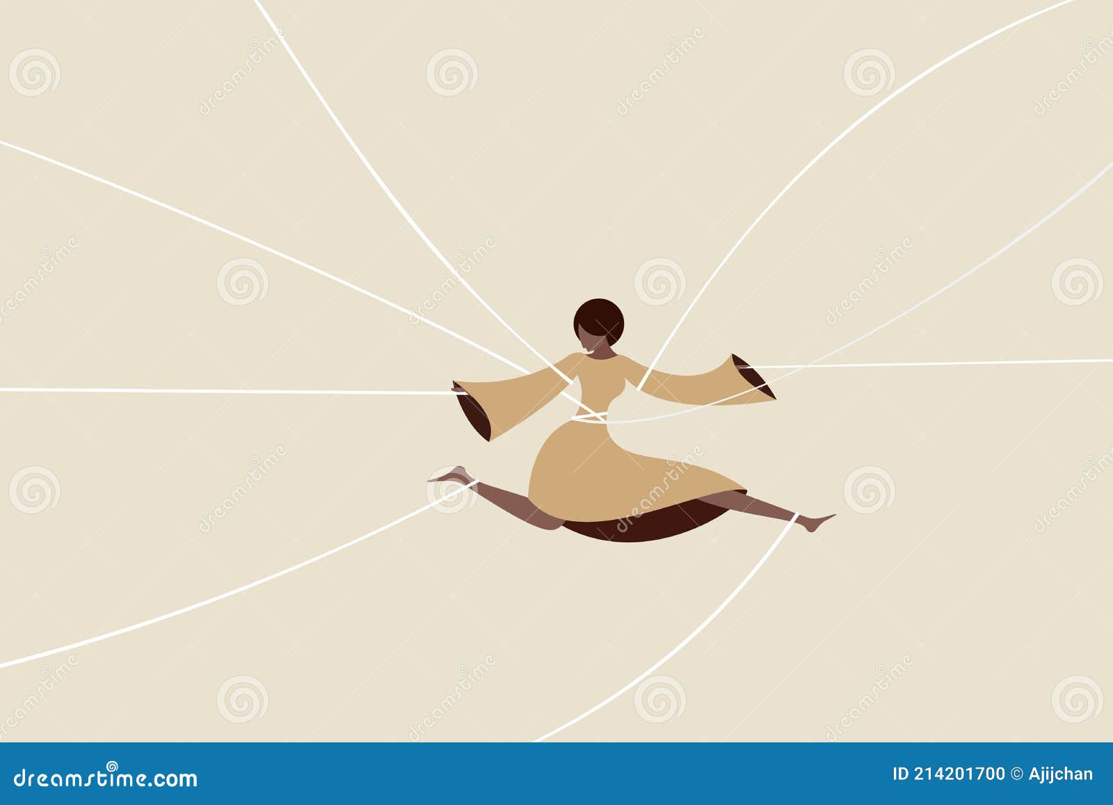 A Girl with Controlling Strings Tied To Her while in Motion Stock ...