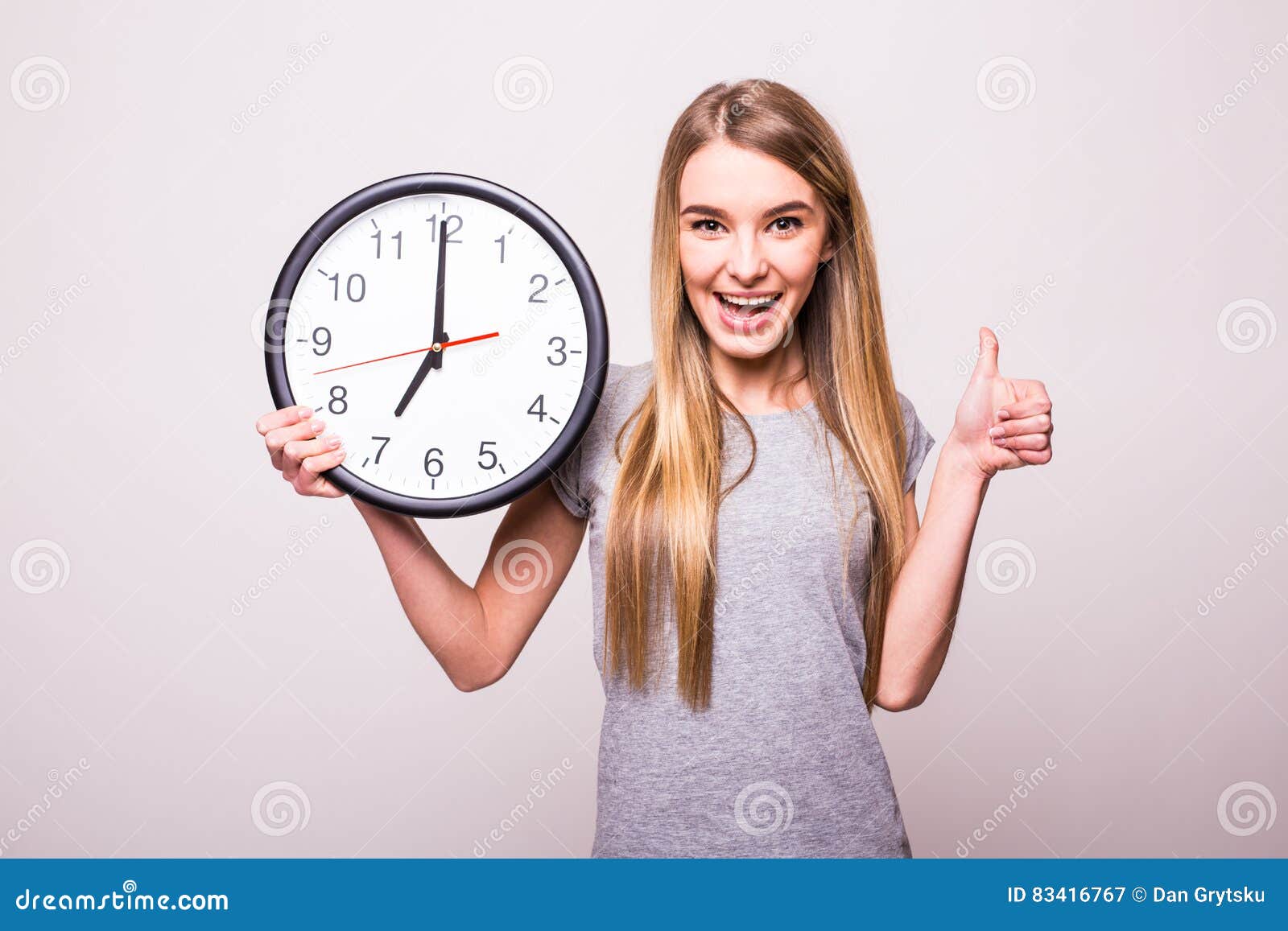 Girl are in Time on Clock Schedule Stock Image - Image of frightened ...