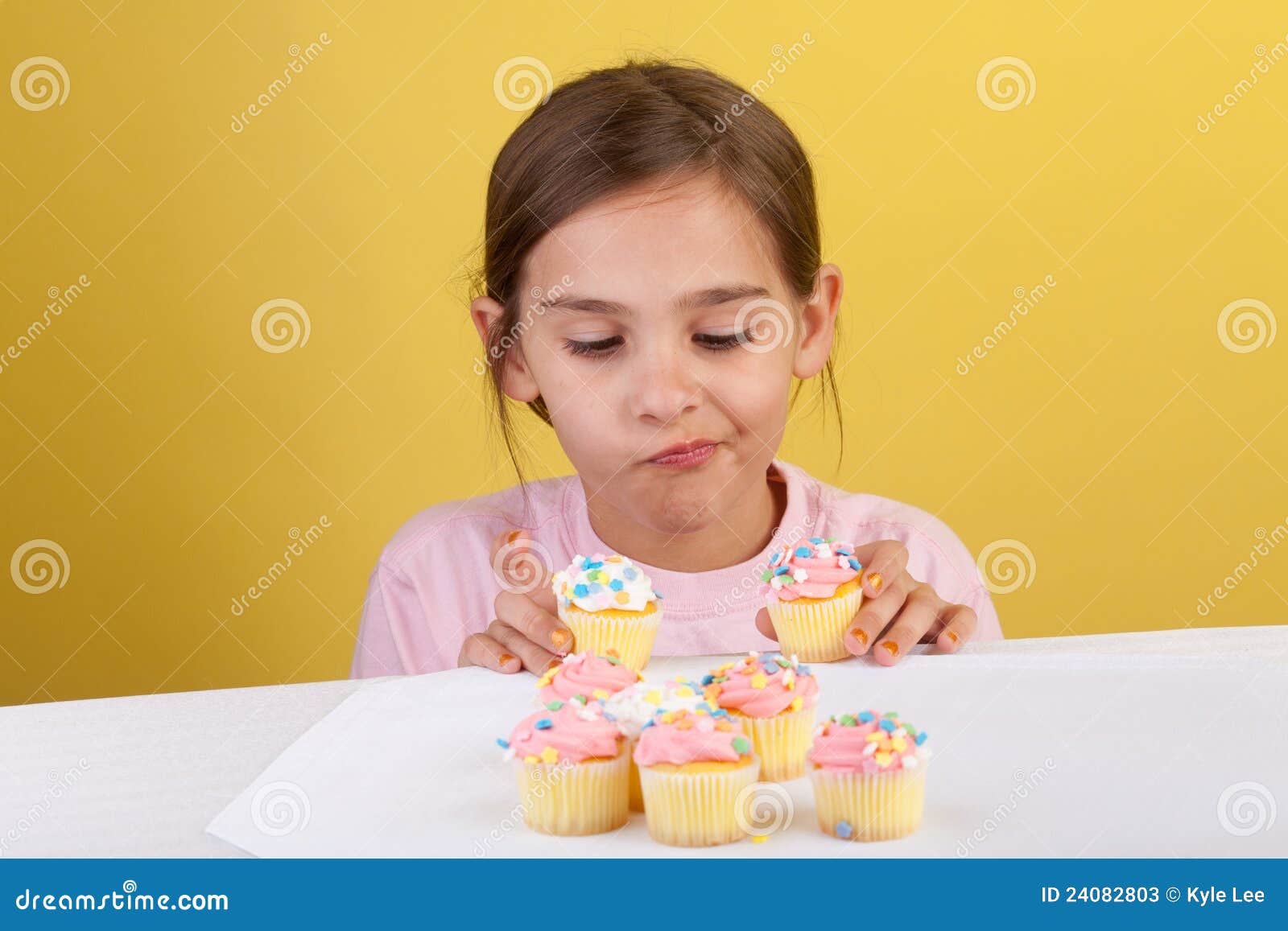 Girl about To Eat a Cupcake Stock Image - Image of decision, party ...